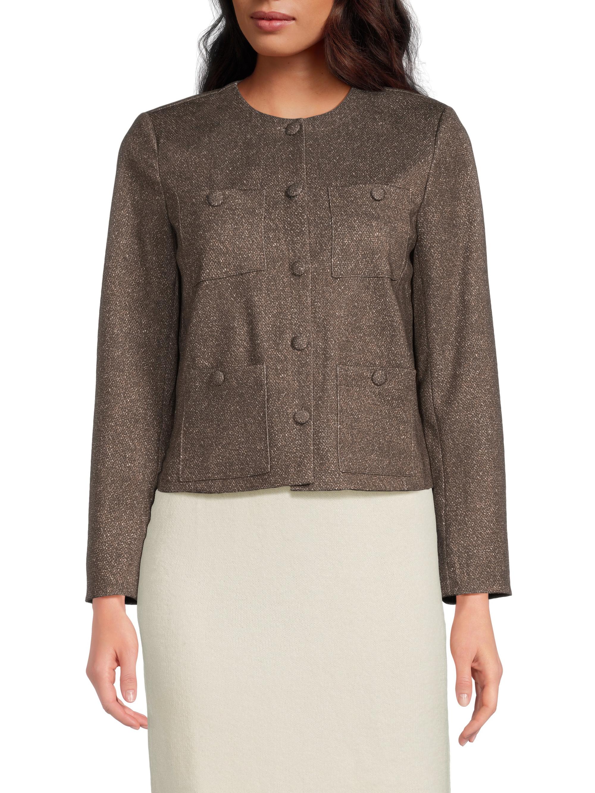 Click here for Saks Fifth Avenue Womens Ladylike Crewneck Tweed J... prices