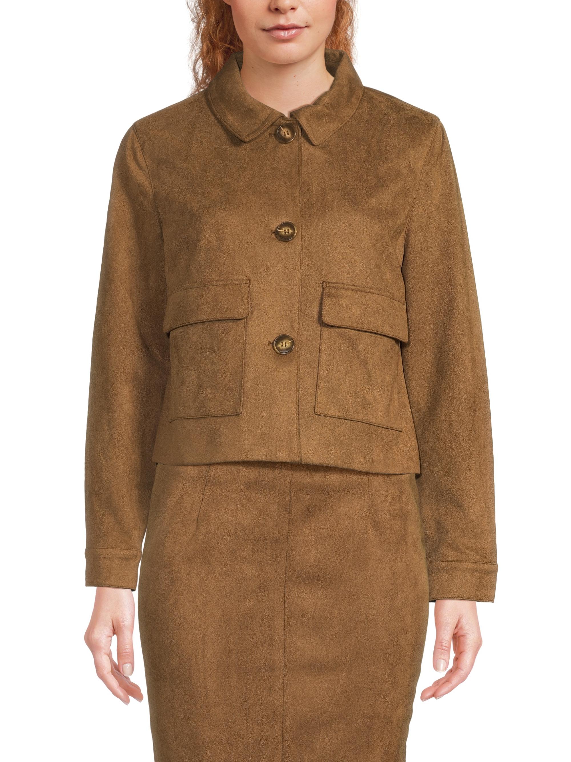 Click here for Saks Fifth Avenue Womens Faux Suede Boxy Jacket -... prices