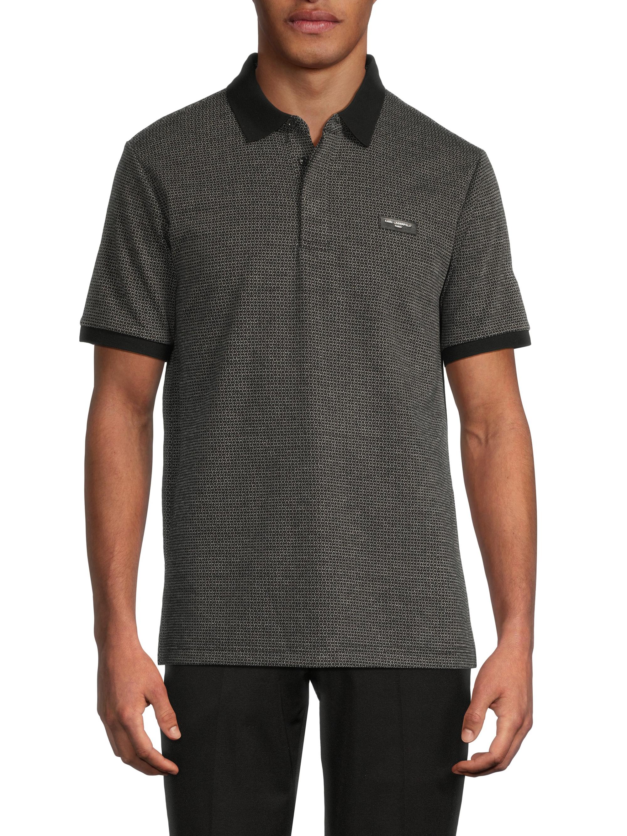 Click here for Karl Lagerfeld Paris Mens Geometric Polo Shirt - B... prices