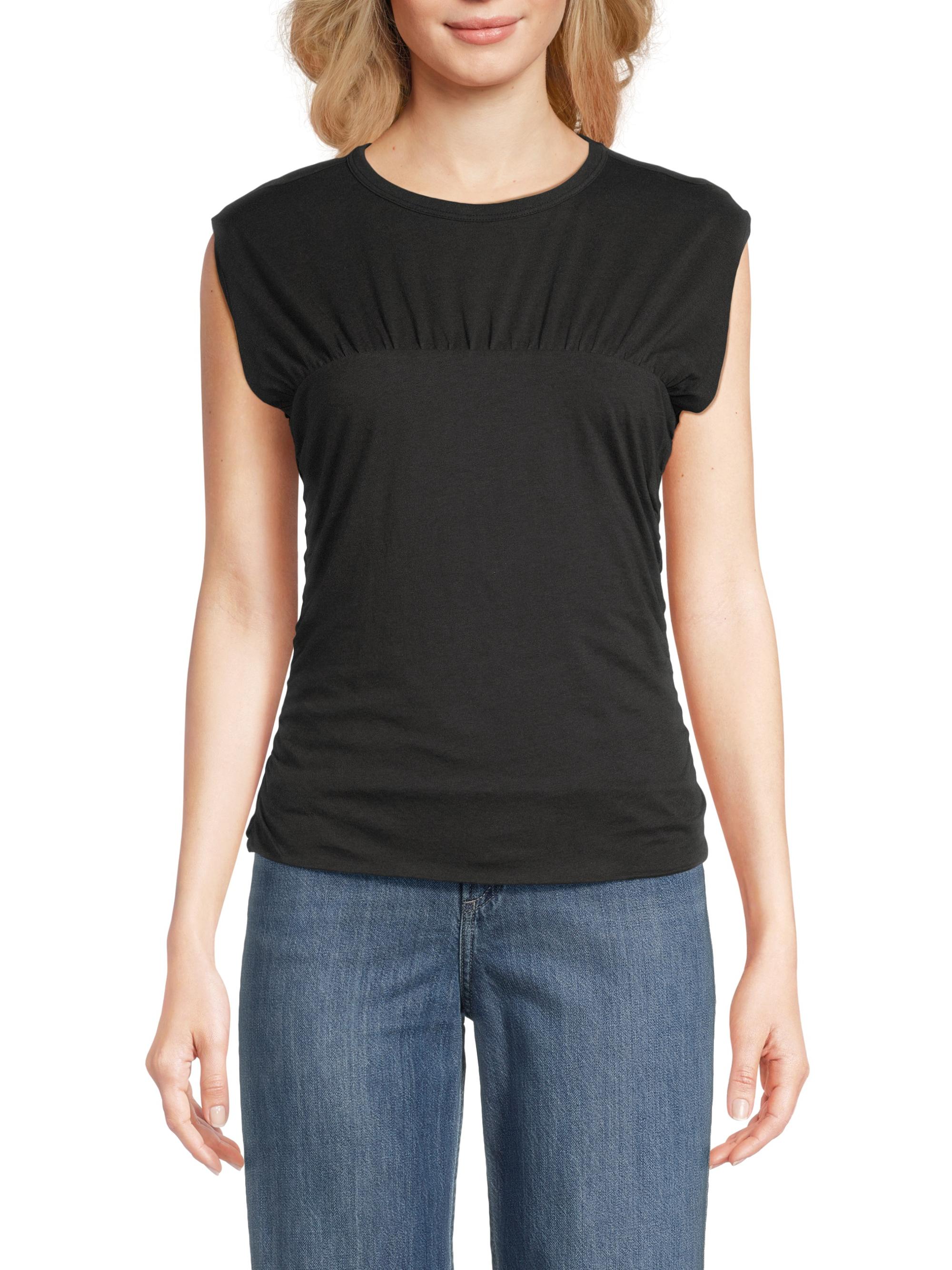 Click here for Rag & Bone Womens The Jersey Banded Top - Charcoal... prices