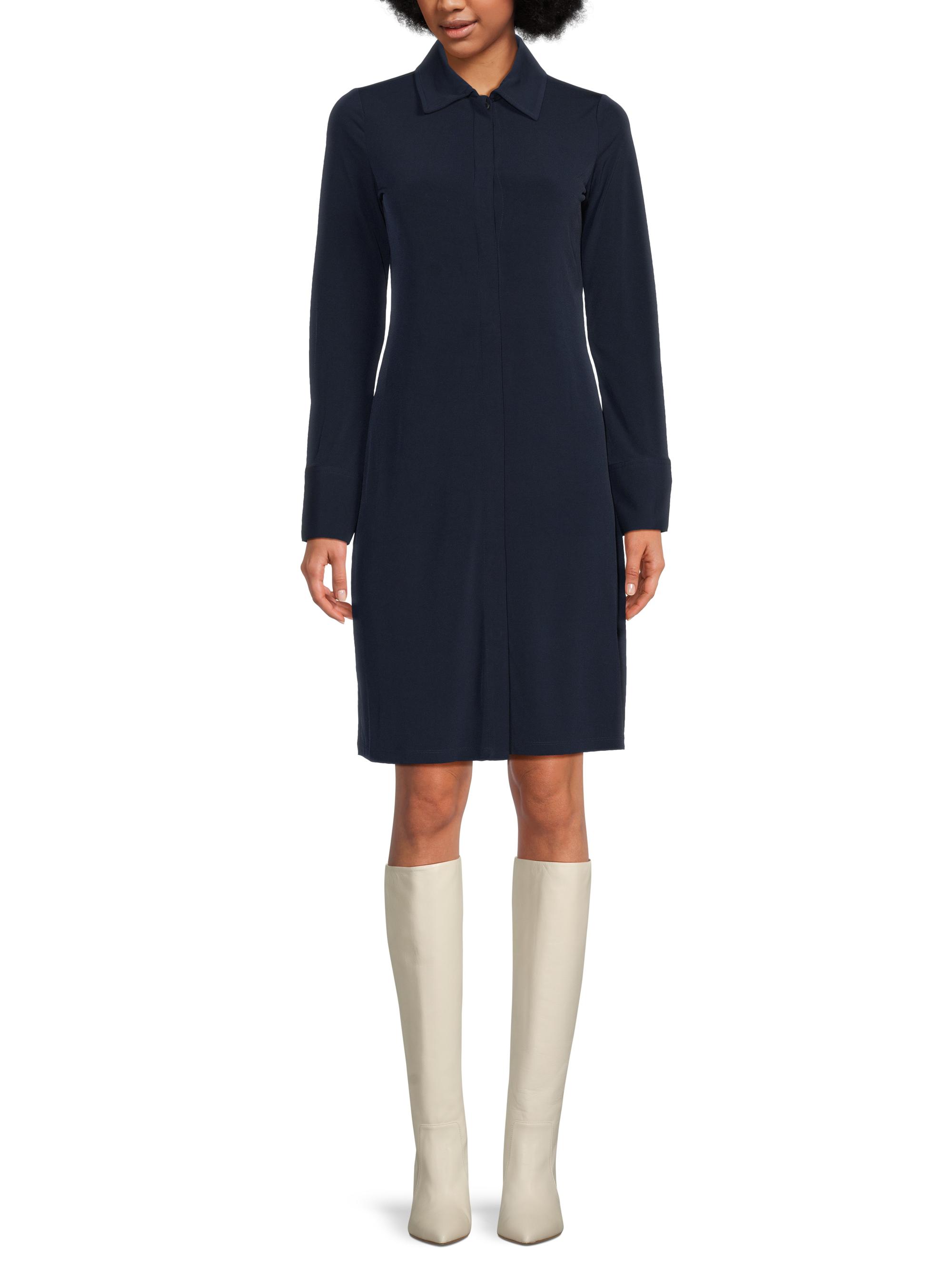 Click here for Vince Womens Spread Collar A-Line Polo Dress - Nav... prices