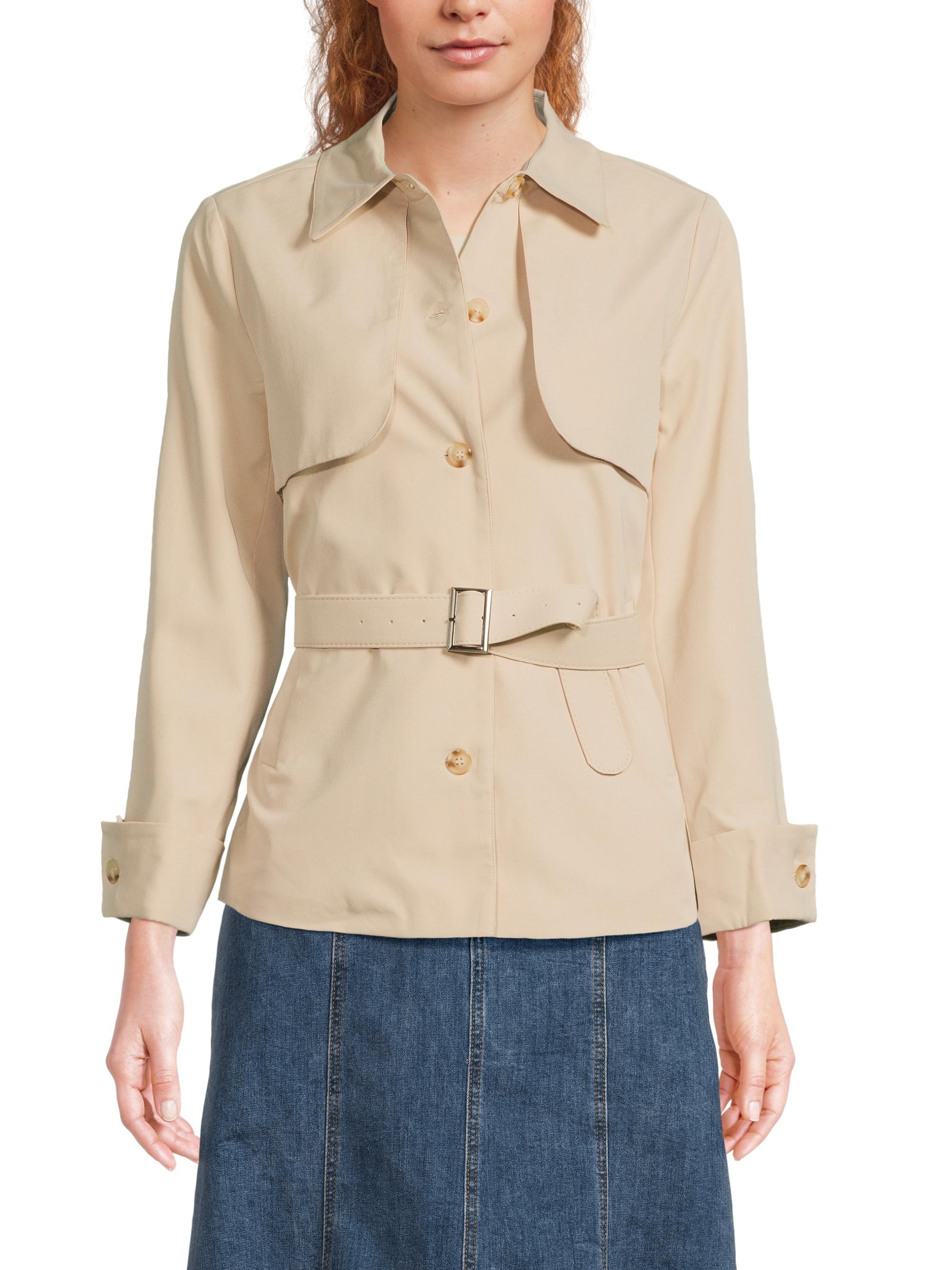 Click here for Wdny Womens Belted Button-Front Jacket - Khaki - S... prices