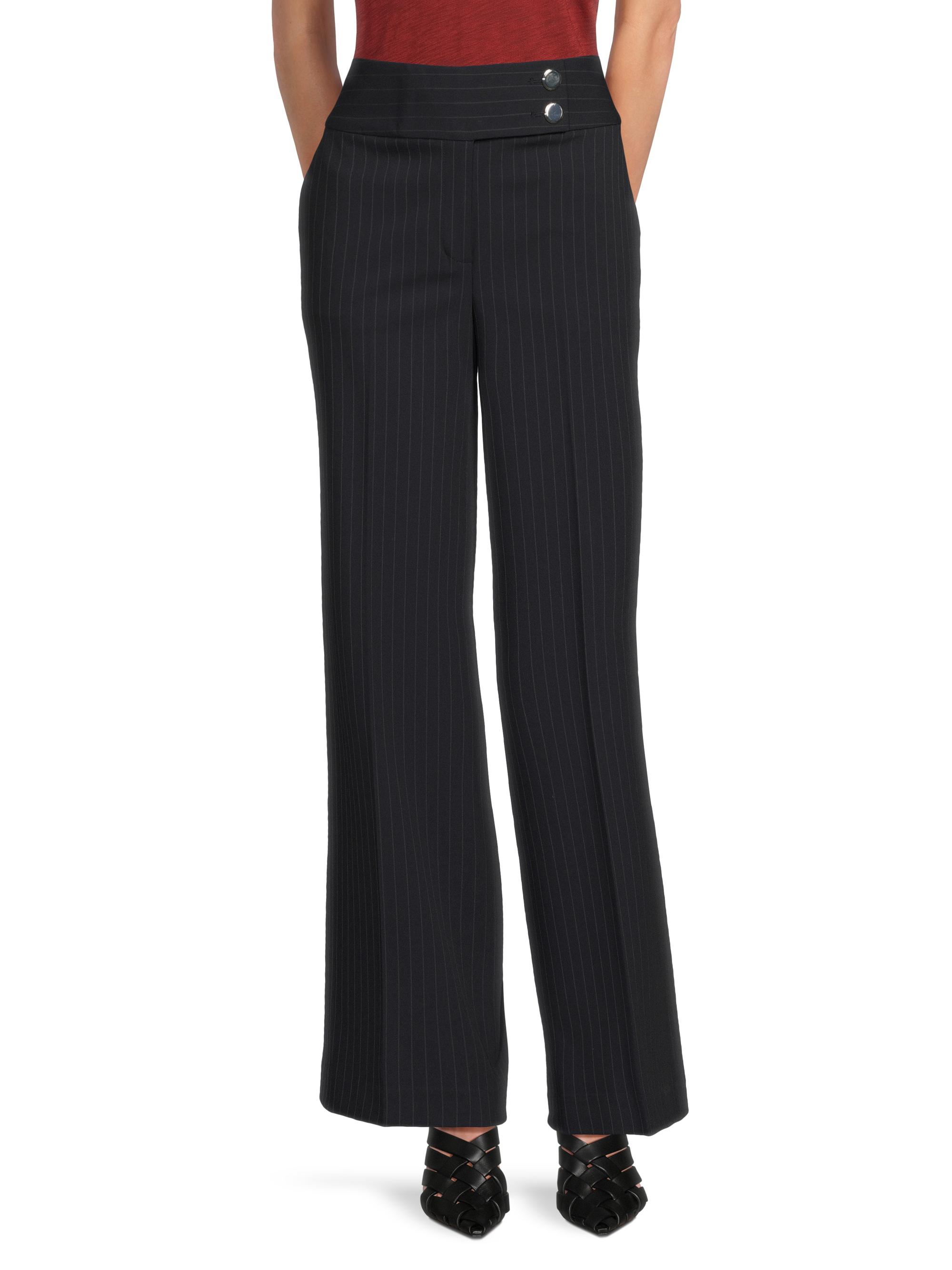 Click here for Calvin Klein Womens Pinstriped Wide-Leg Pants - Na... prices