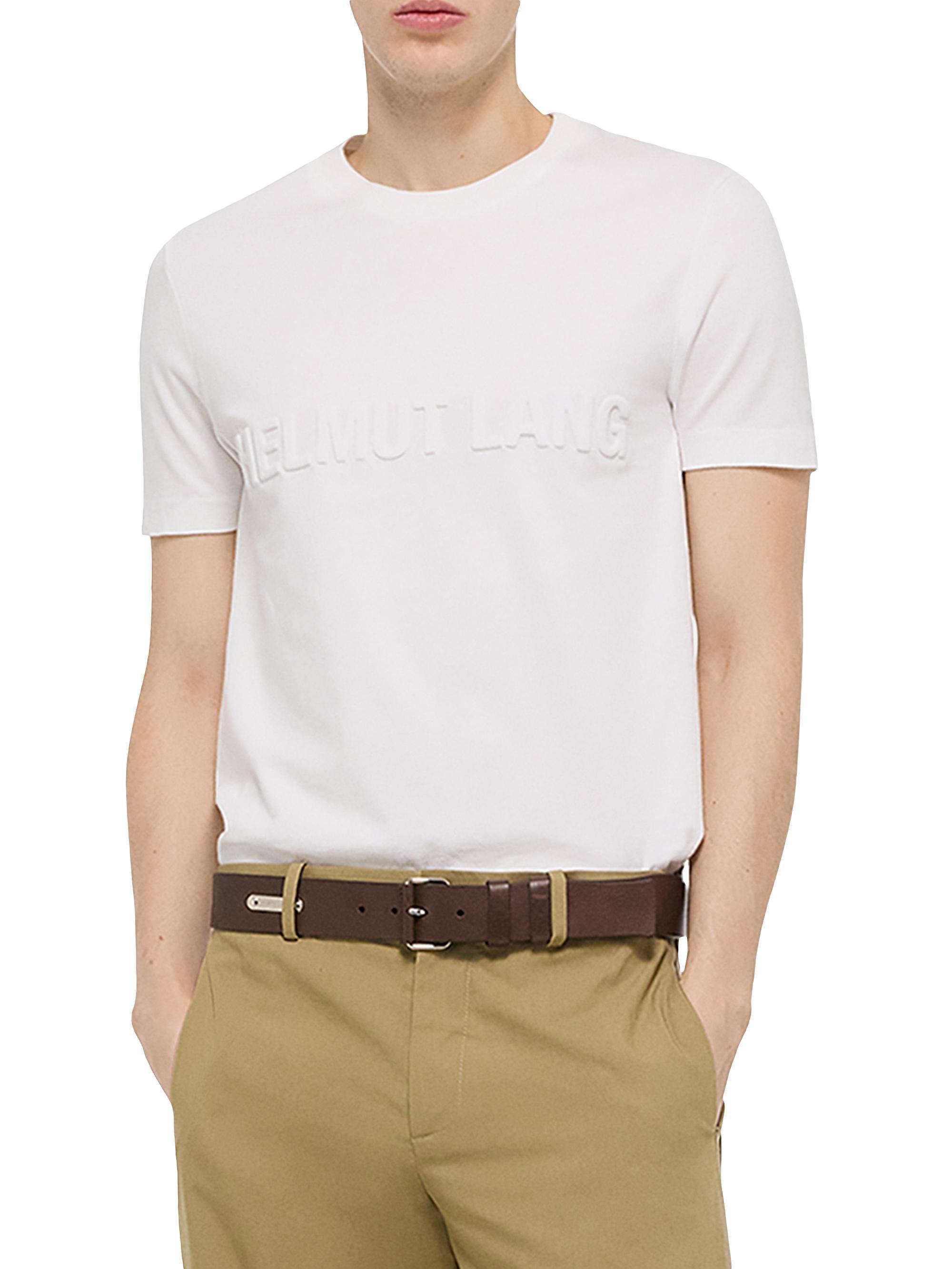 Click here for Helmut Lang Short Sleeve Embossed Logo Tee prices