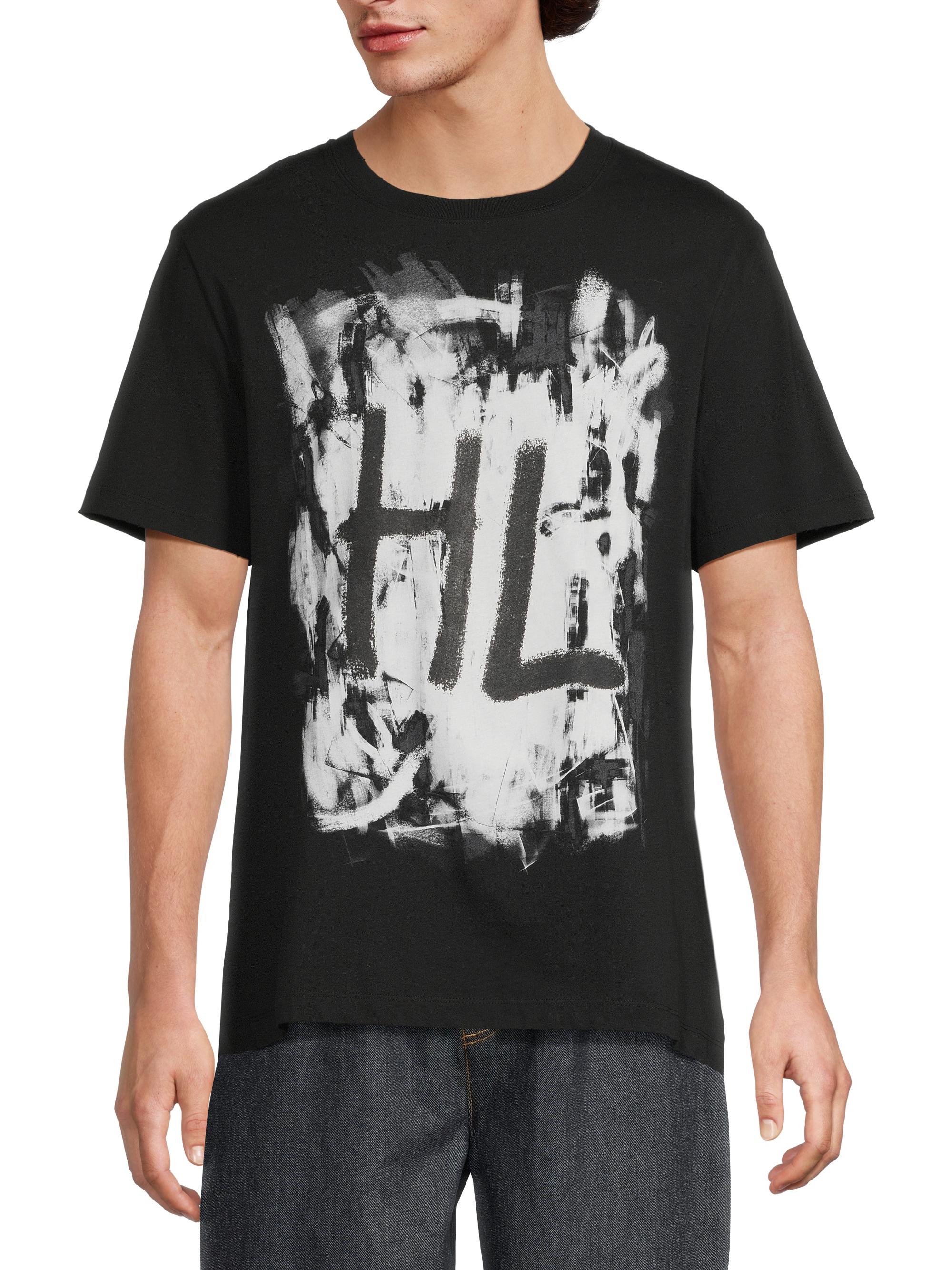 Click here for Helmut Lang Mens Scribble Logo Graphic Cotton T-Sh... prices