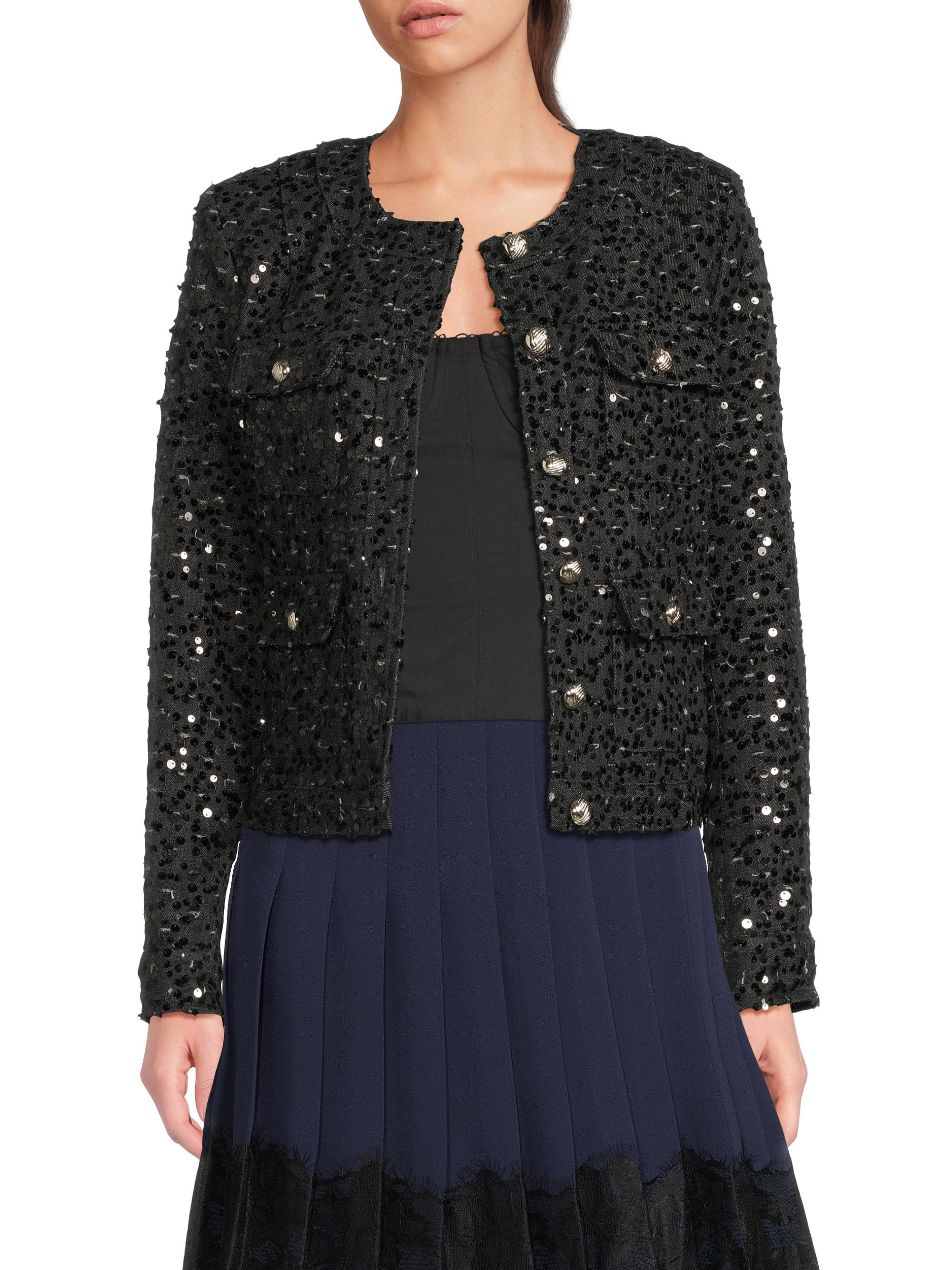 Click here for Karl Lagerfeld Paris Womens Sequin-Embellished Tex... prices