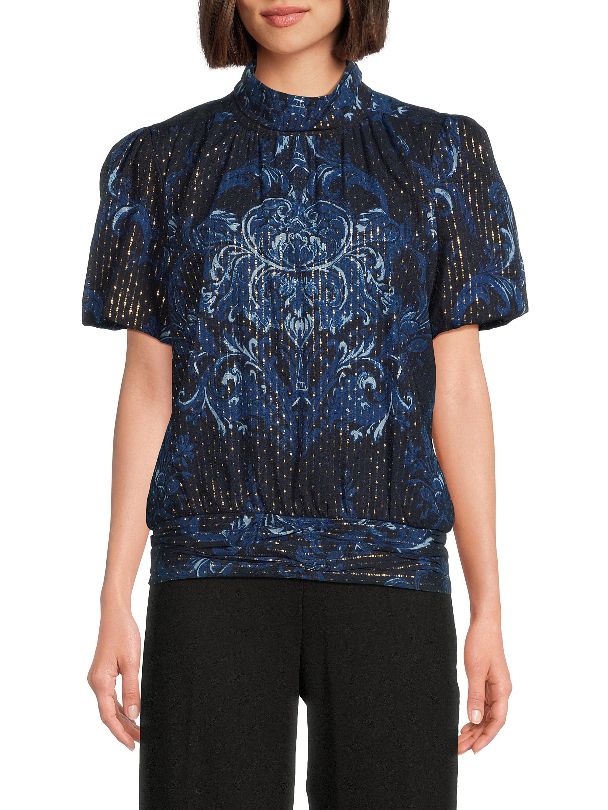 Click here for Karl Lagerfeld Paris Womens Printed Mock Turtlenec... prices