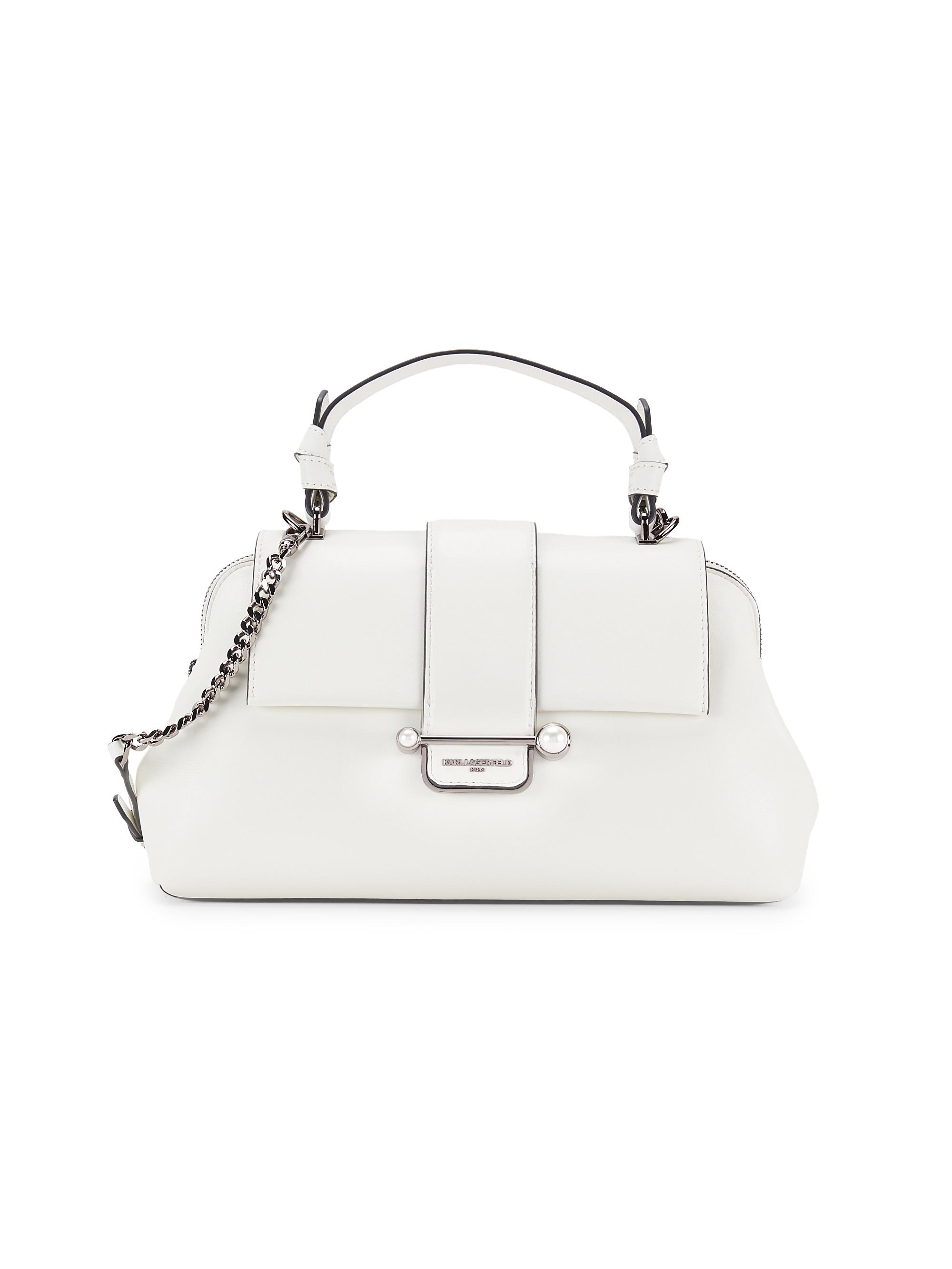 Click here for Karl Lagerfeld Paris Womens Dara Leather Satchel B... prices