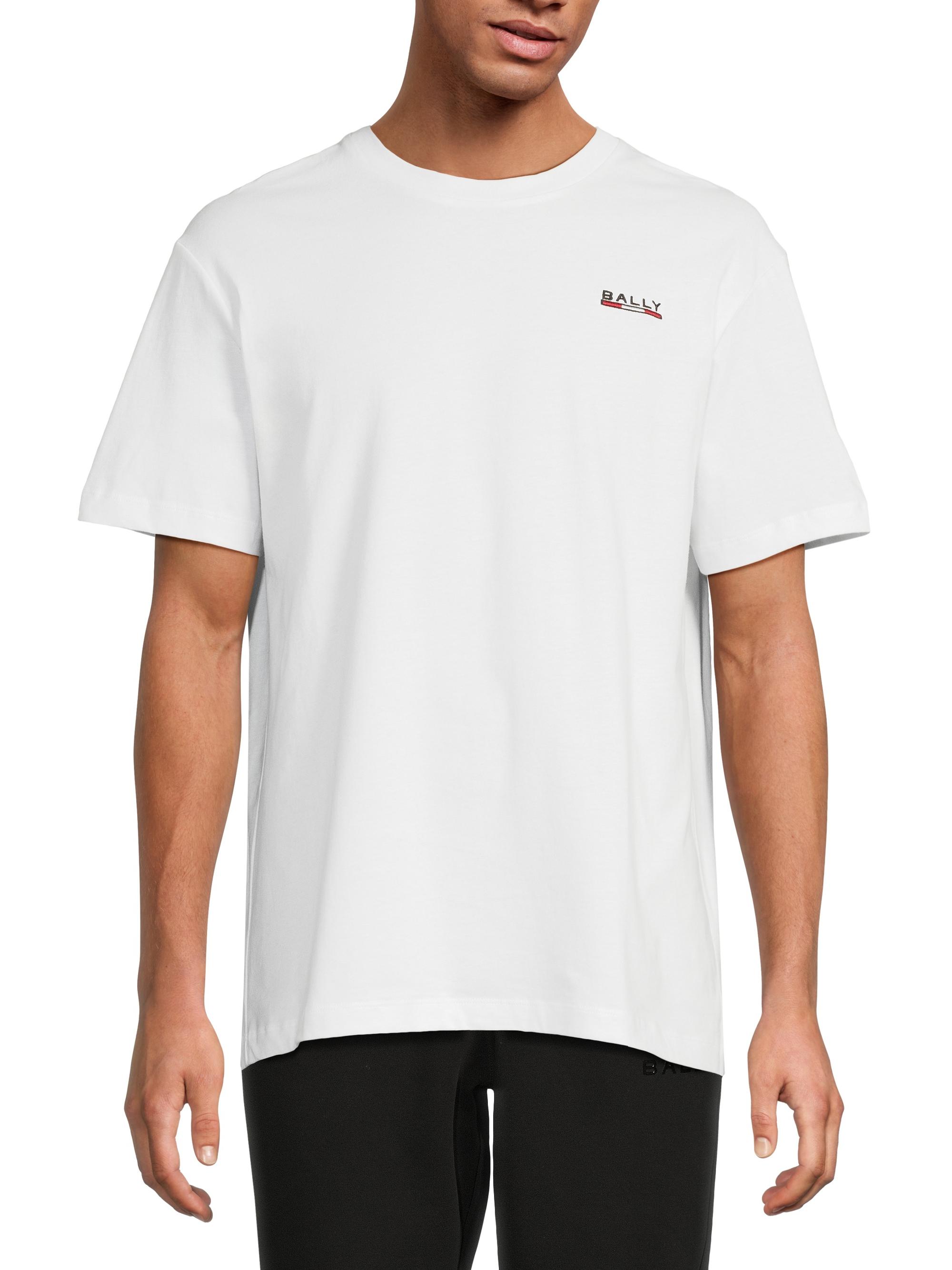Click here for Bally Mens Embroidered Logo Cotton T-Shirt - White... prices