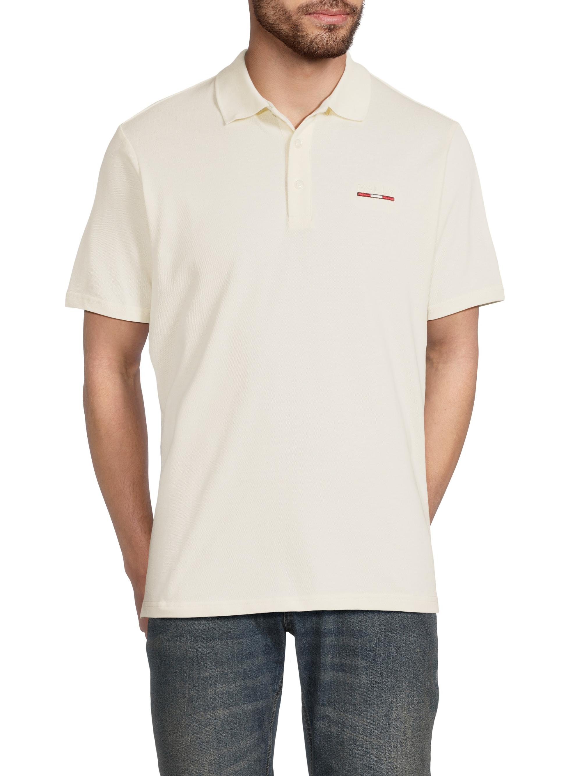 Click here for Bally Mens Embroidered Logo Polo Shirt - White - S... prices