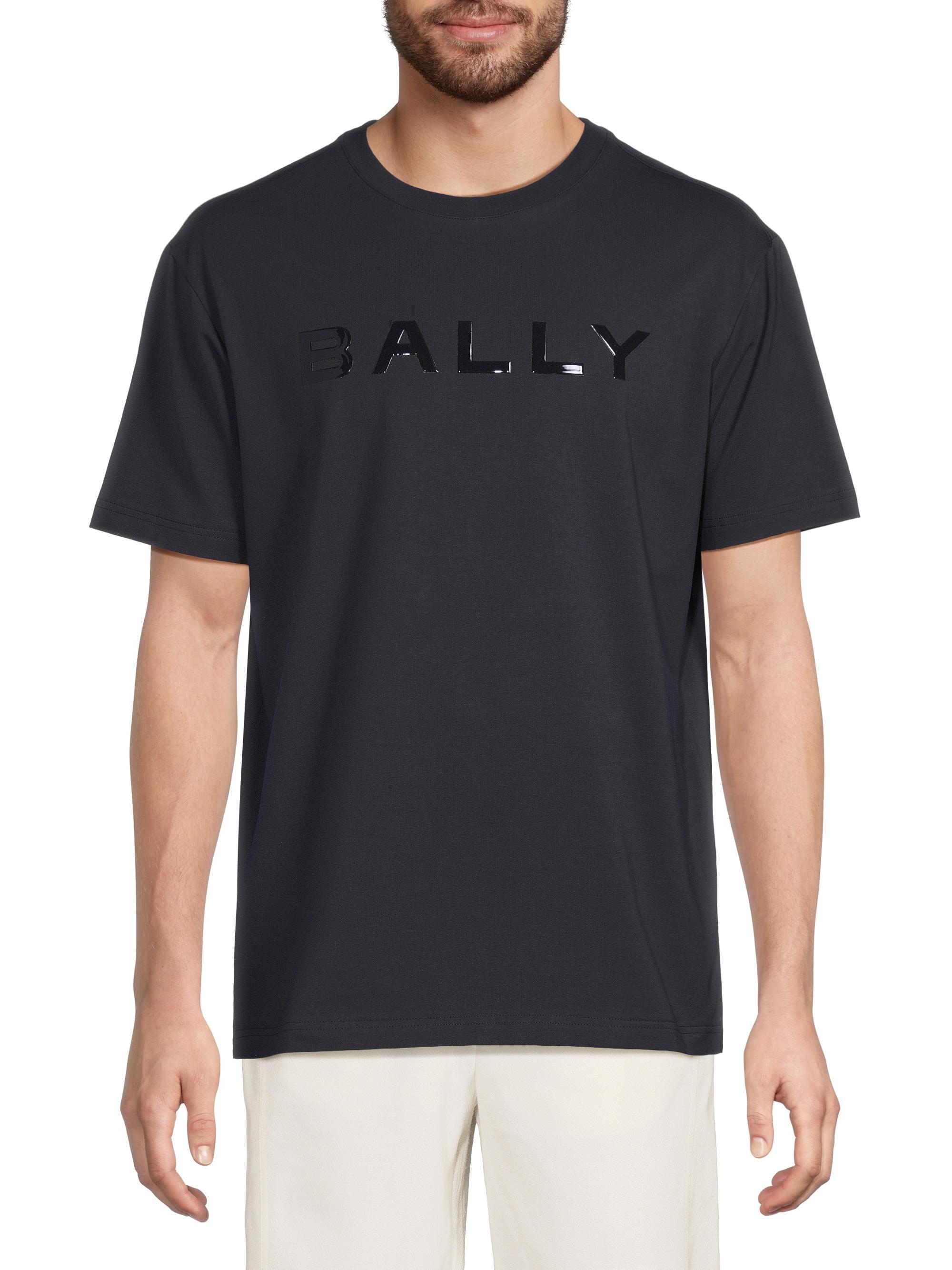 Click here for Bally Mens Logo Stretch Cotton T-Shirt - Navy - Si... prices