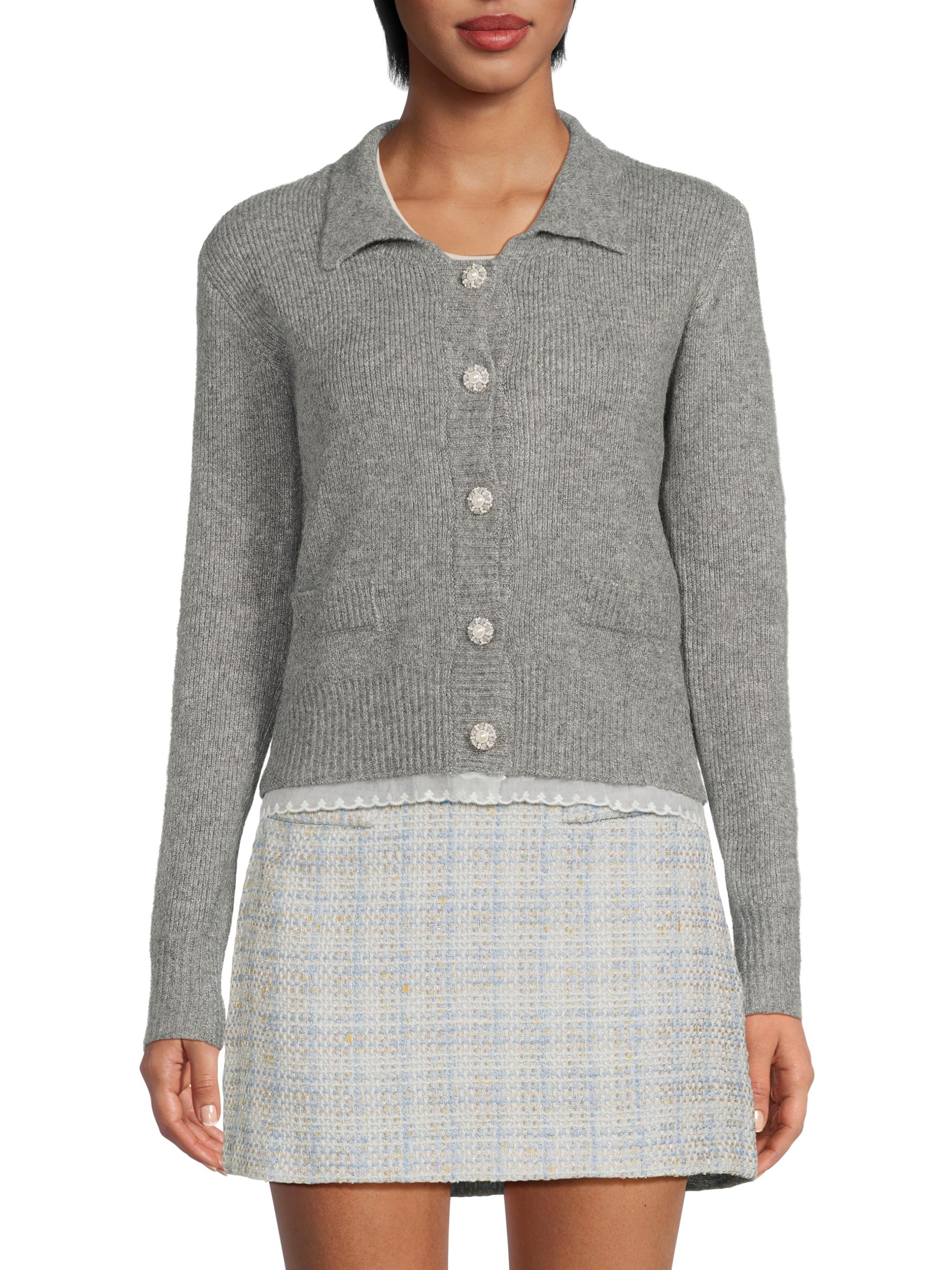 Click here for Lea & Viola Womens Embellished Heathered Cardigan... prices