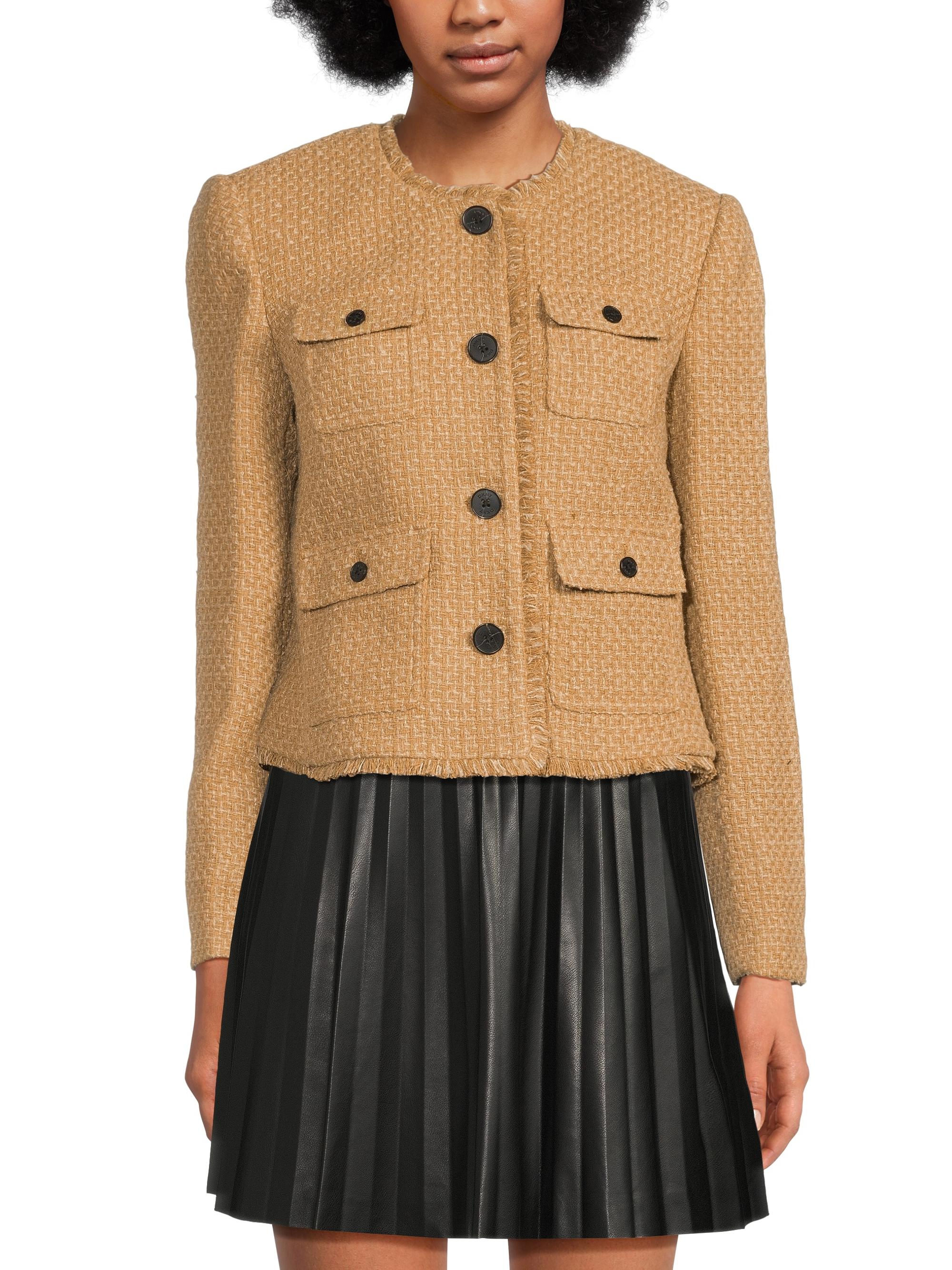 Click here for Dkny Womens Tweed Four-Pocket Jacket - Tan - Size... prices