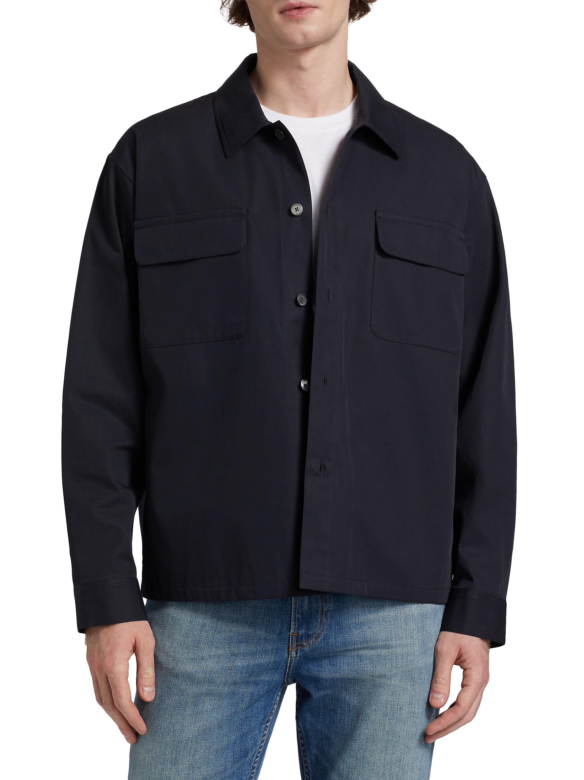 Click here for Frame Mens Double Pocket Overshirt - Dark Navy - S... prices
