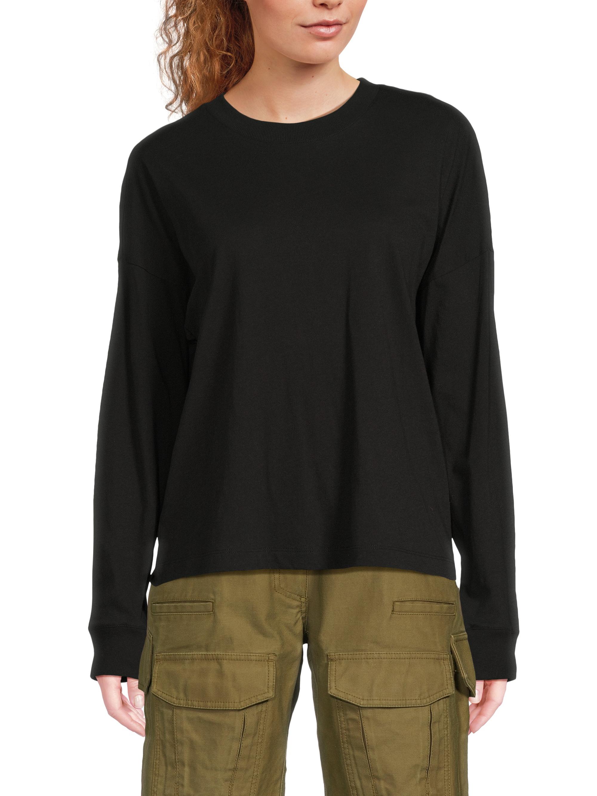 Click here for Vince Womens Drop-Shoulder Cotton Top - Black - Si... prices