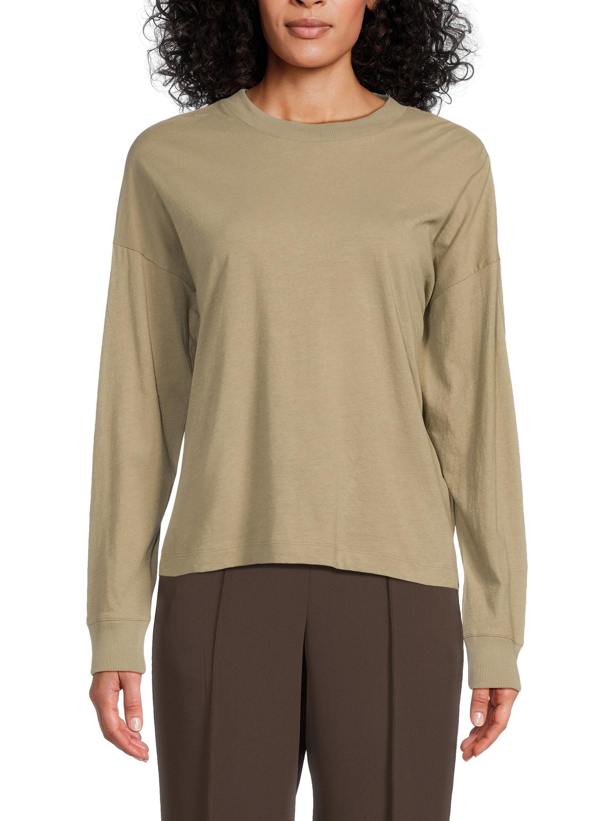 Click here for Vince Womens Drop-Shoulder Cotton Top - Moon Moss... prices