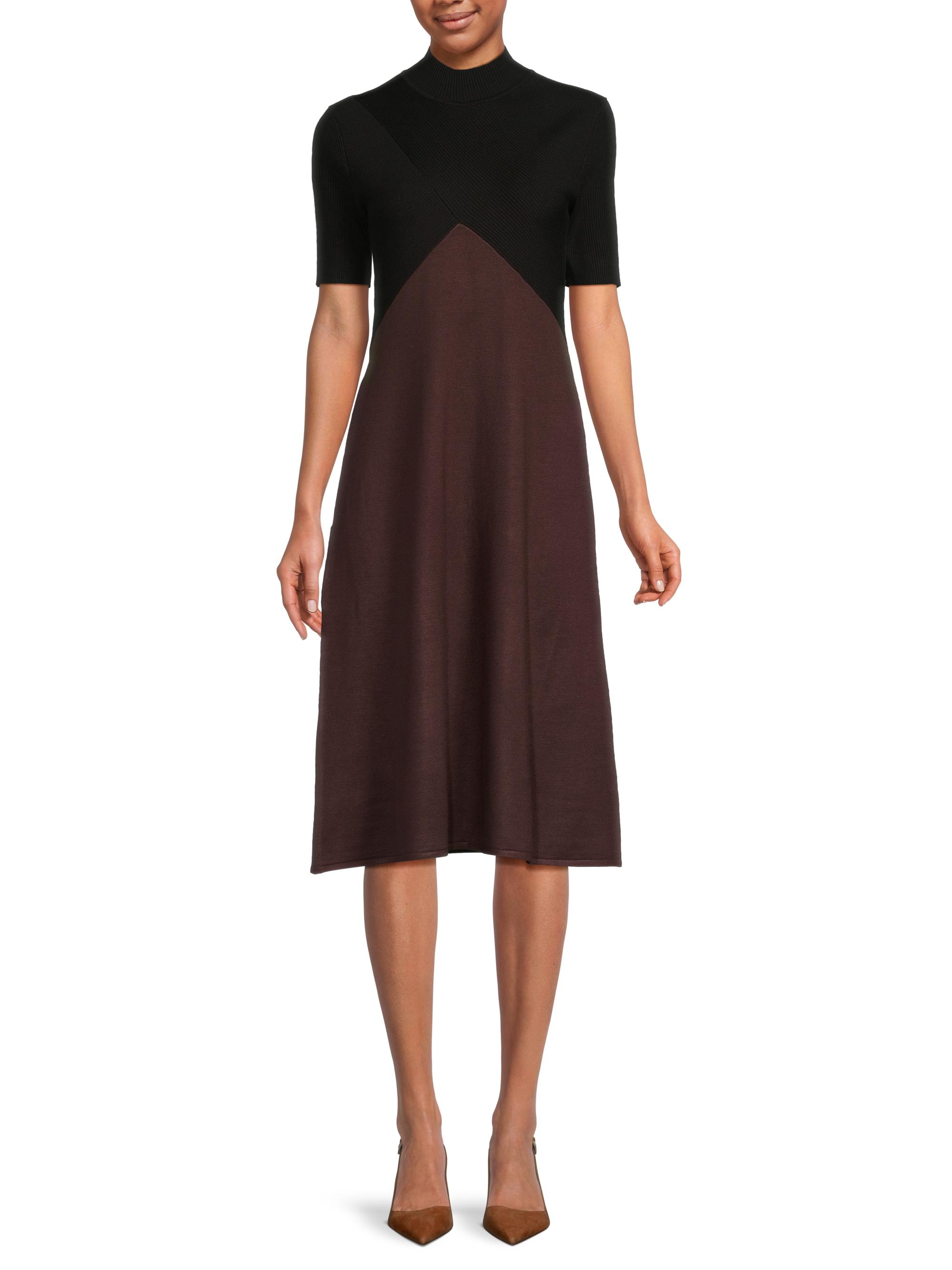 Click here for Dkny Womens Colorblock Mock Turtleneck Midi-Dress... prices
