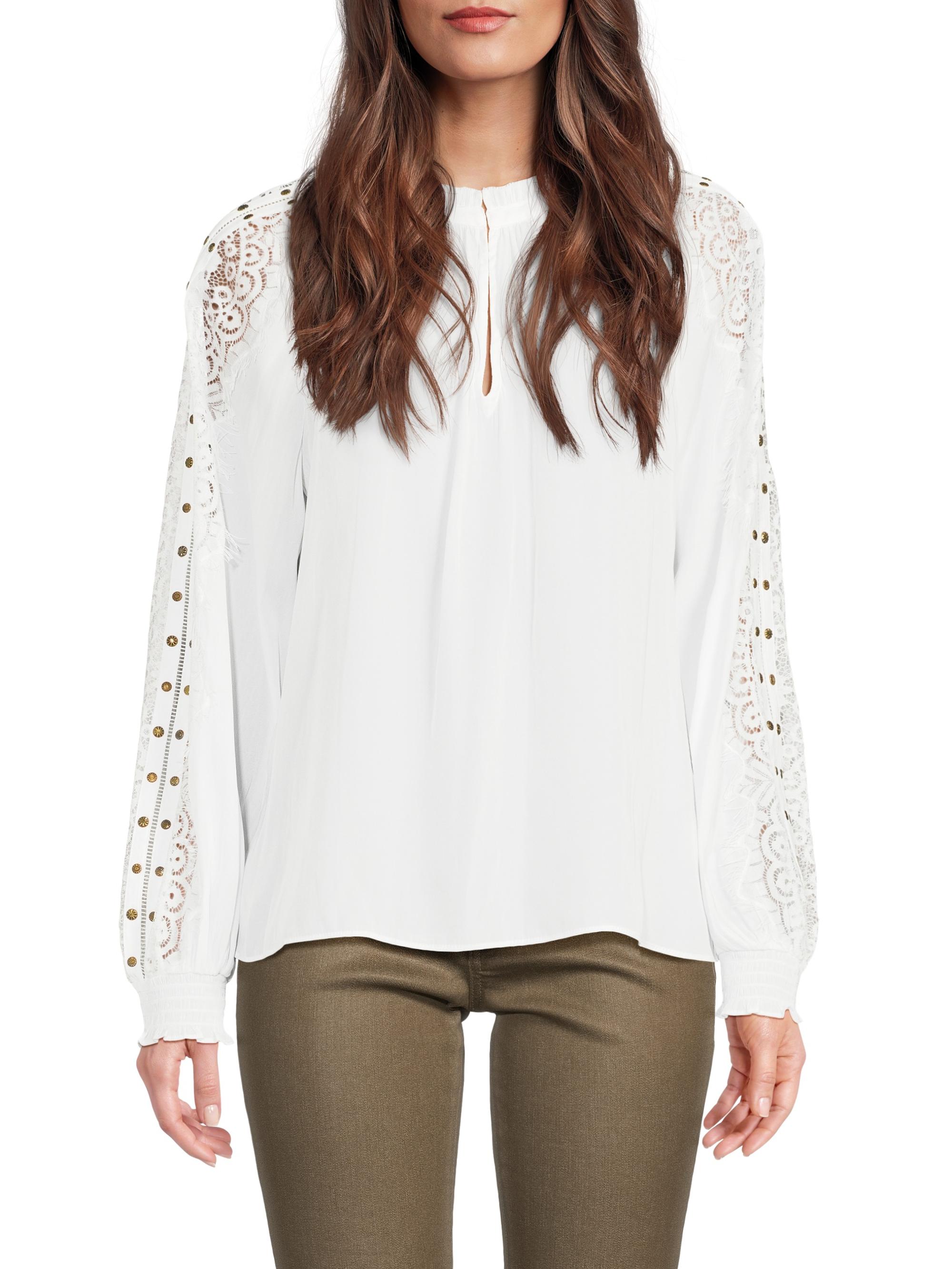 Click here for Ramy Brook Womens Agatha Raglan Lace Top - Ivory -... prices