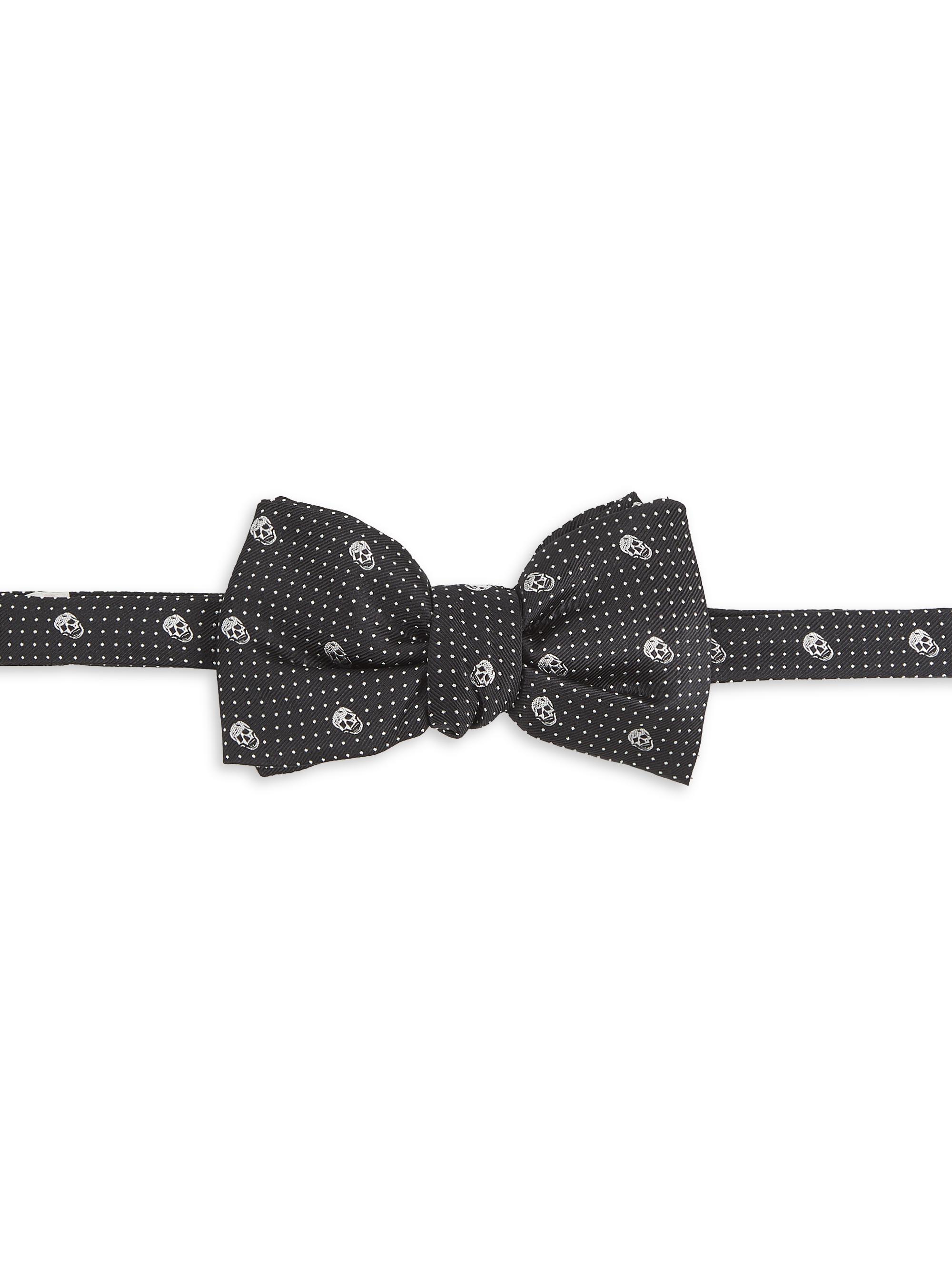 Click here for Mcqueen Mens Printed Silk Pre-Tied Bow Tie - Black... prices