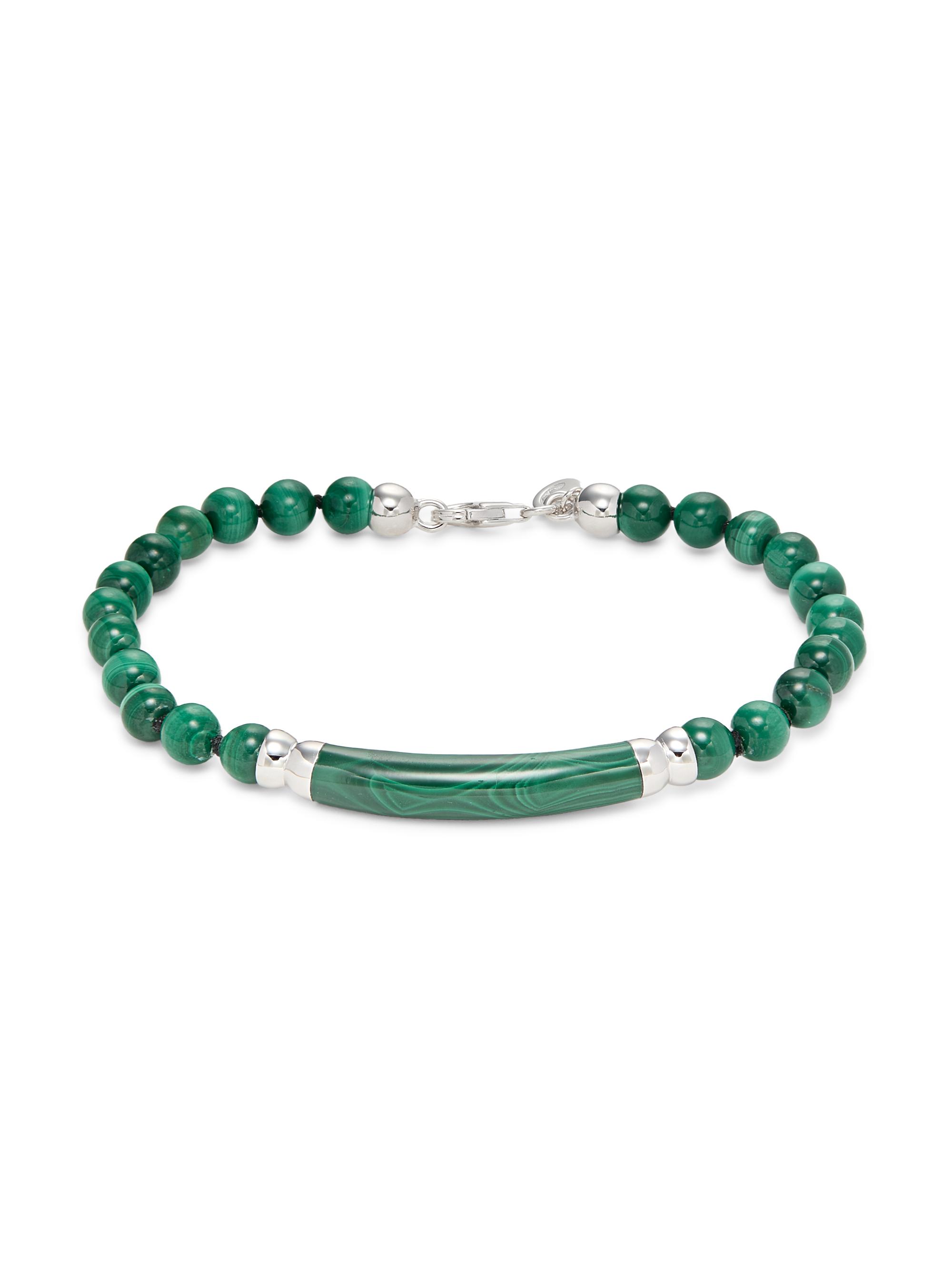 Click here for Effy Mens Sterling Silver & Malachite Beaded Brace... prices