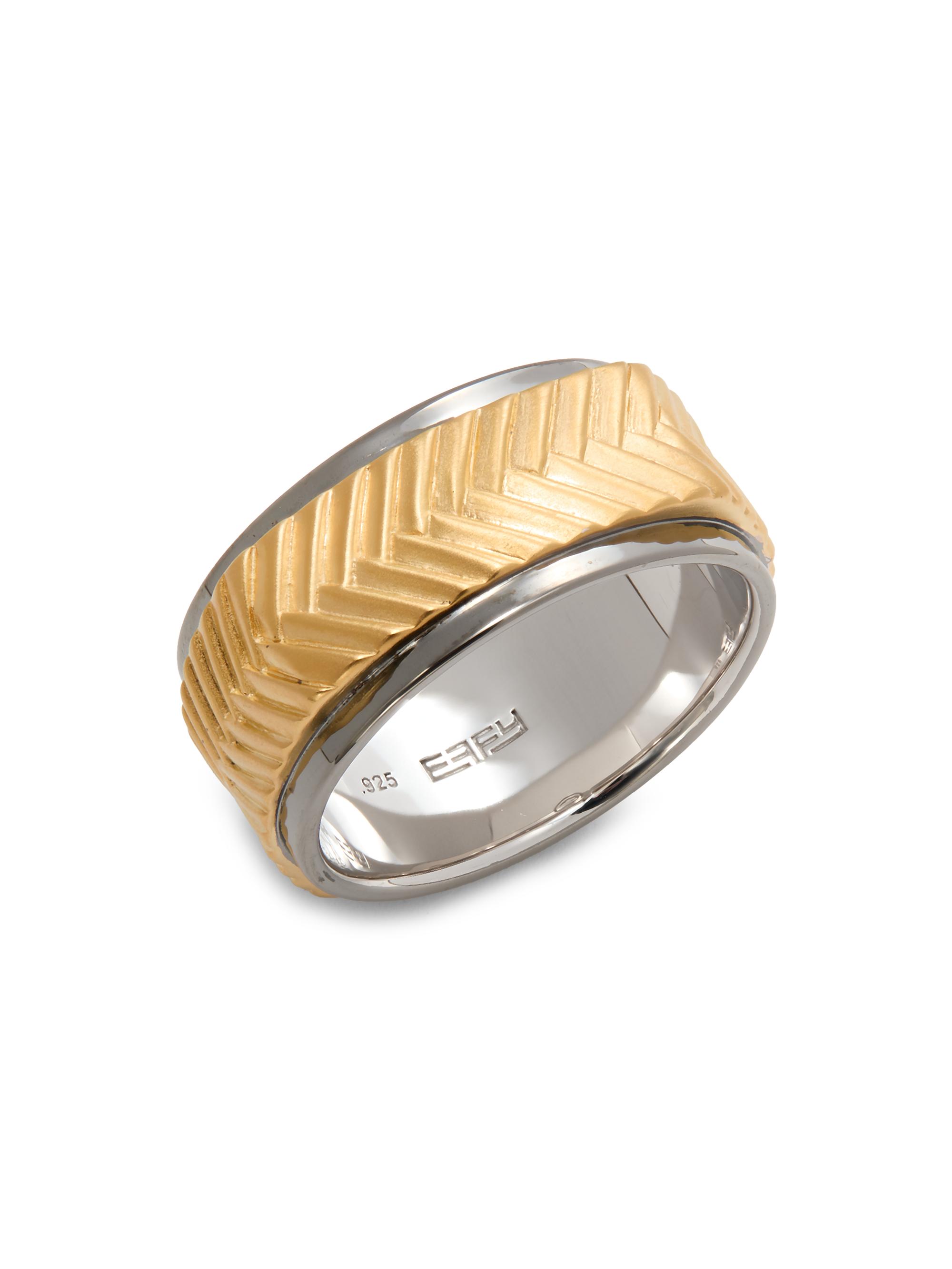 Click here for Effy Mens Sterling Silver & 14K Gold-Plated Black... prices