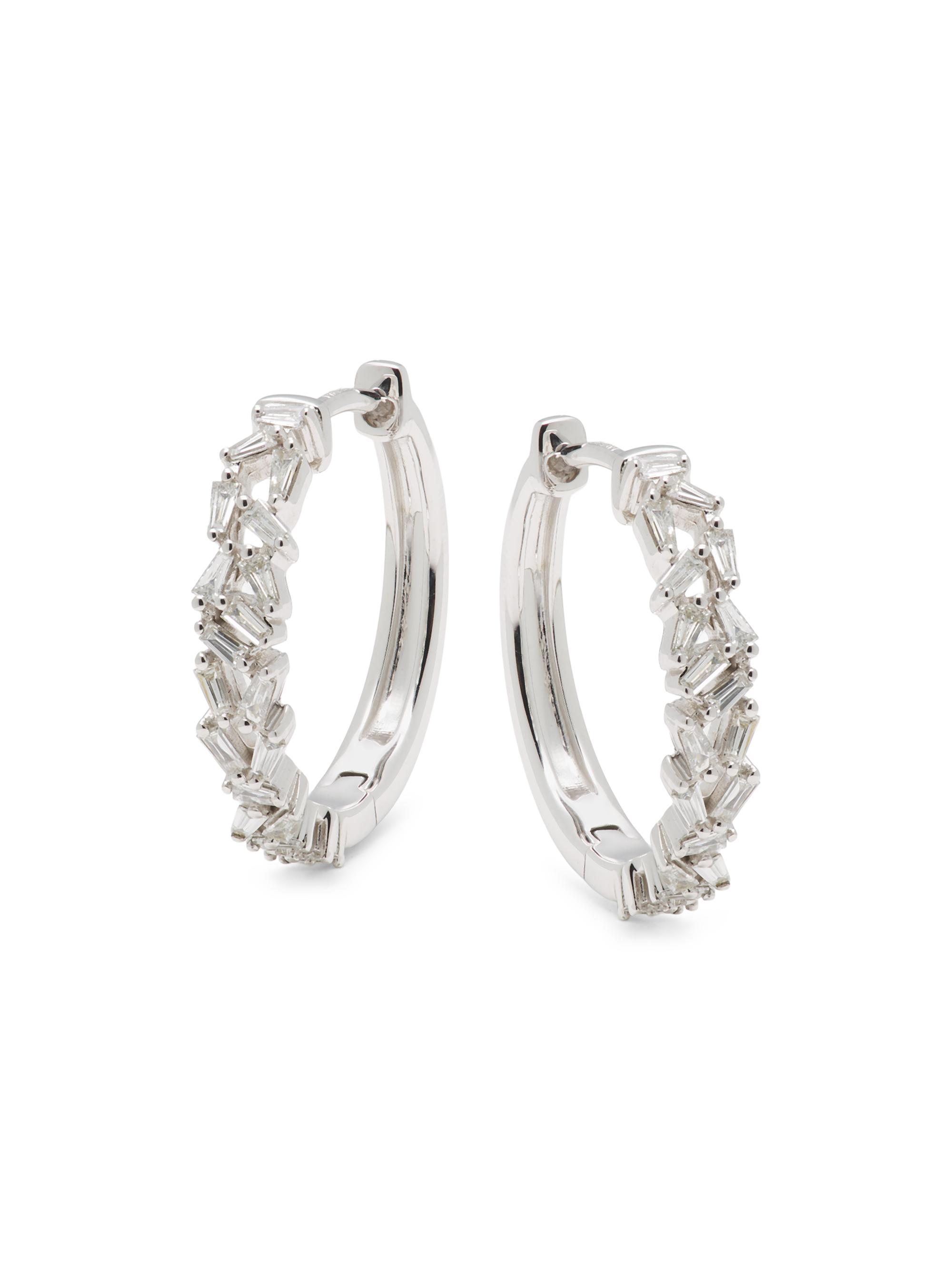 Click here for Effy Womens 14K White Gold & 0.37 TCW Diamond Hoop... prices