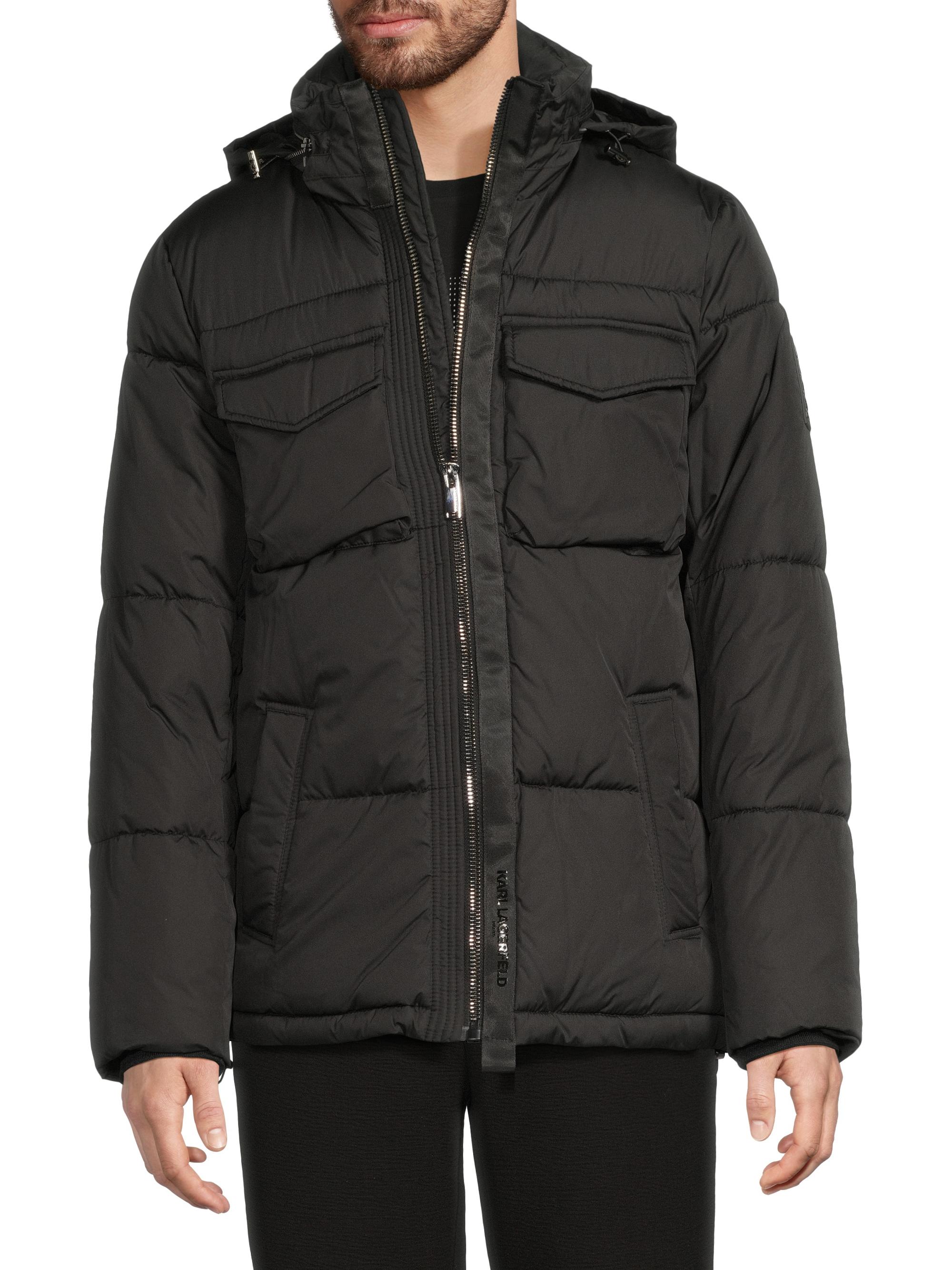 Click here for Karl Lagerfeld Puffer With Chest Pockets - Black prices