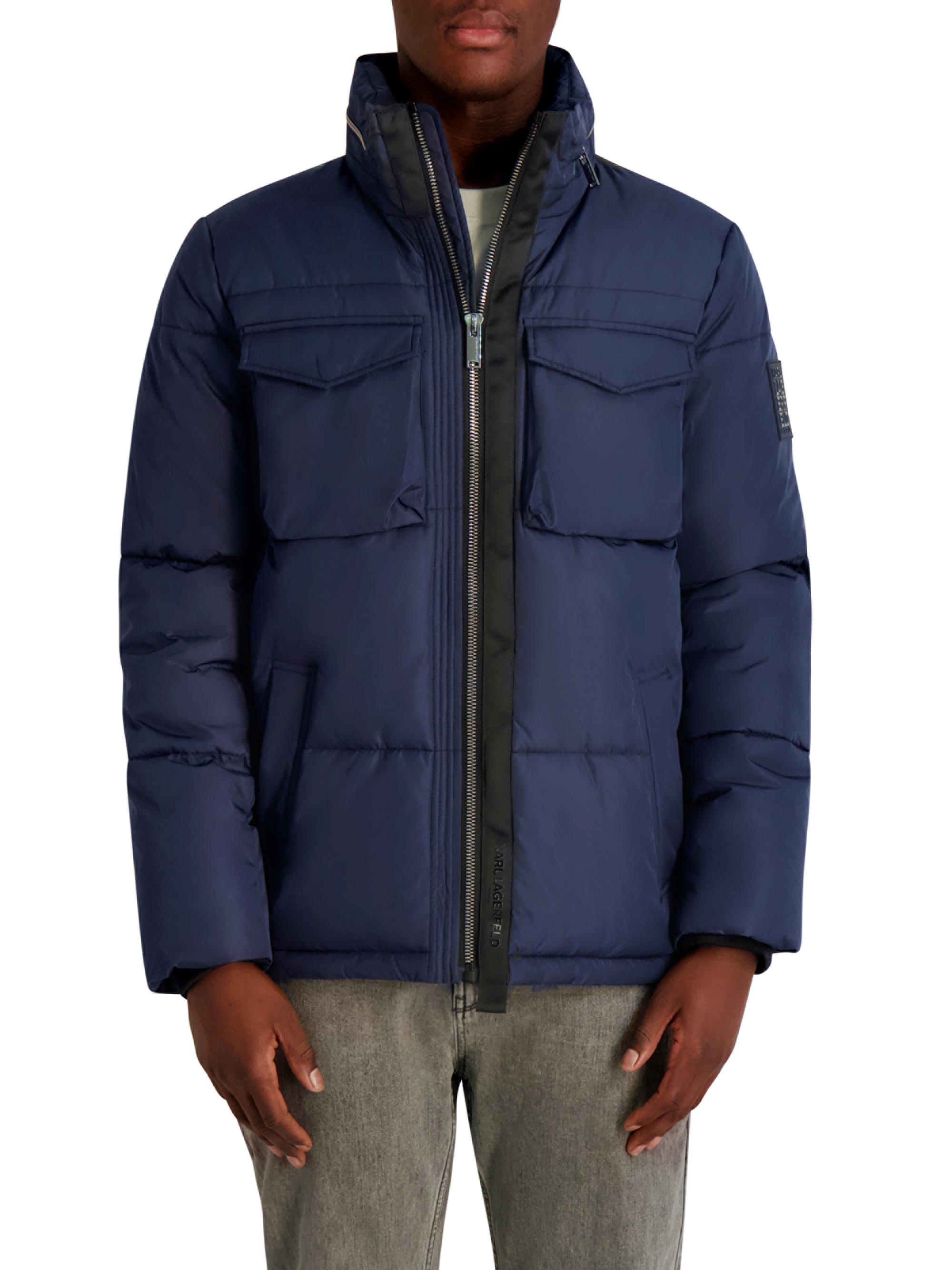 Click here for Karl Lagerfeld Puffer With Chest Pockets - Navy prices