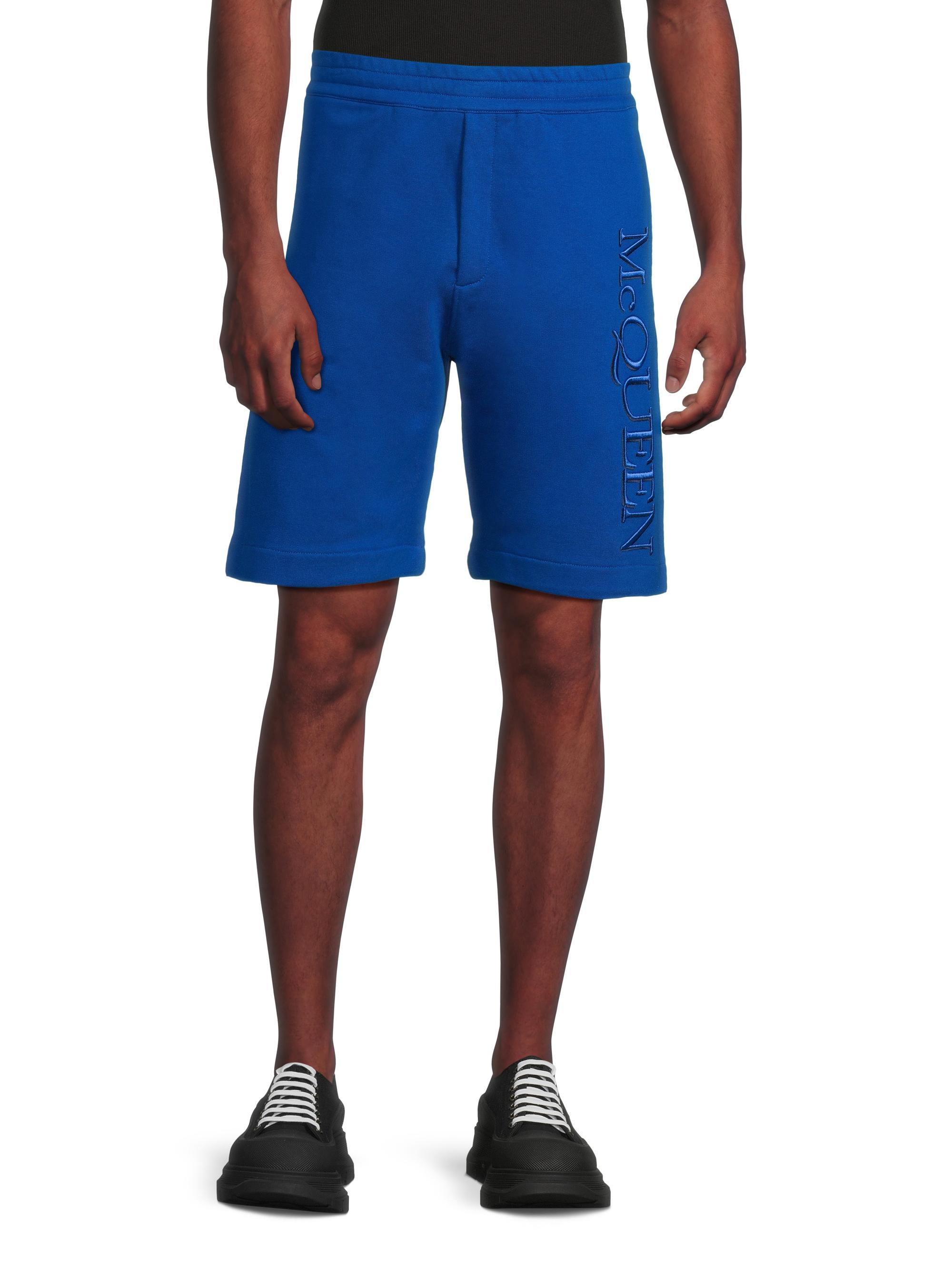 Click here for Mcqueen Mens Logo Embroidered Jersey Shorts - Gala... prices