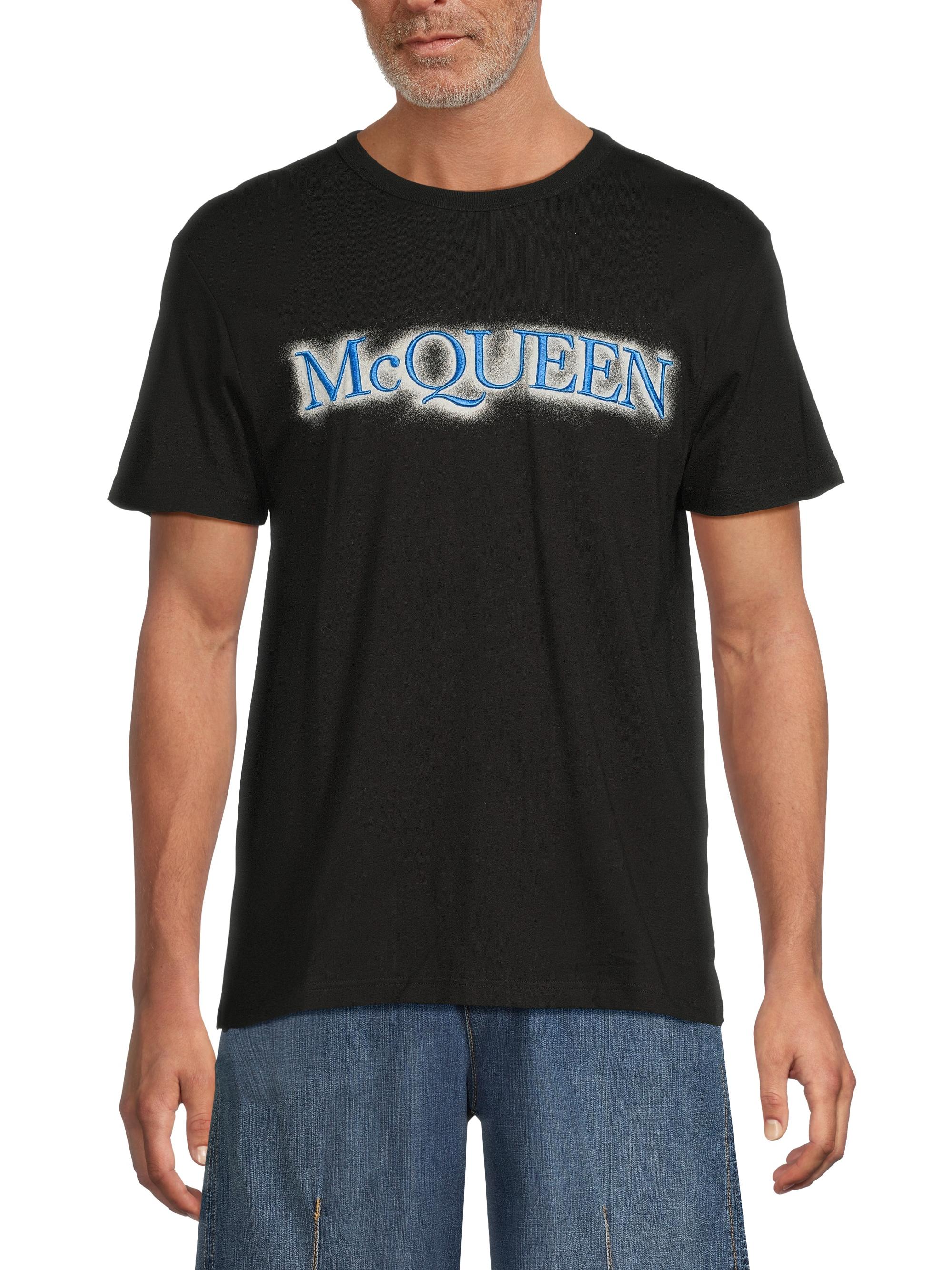 Click here for Mcqueen Mens Logo Cotton T-Shirt - Black Mix - Siz... prices