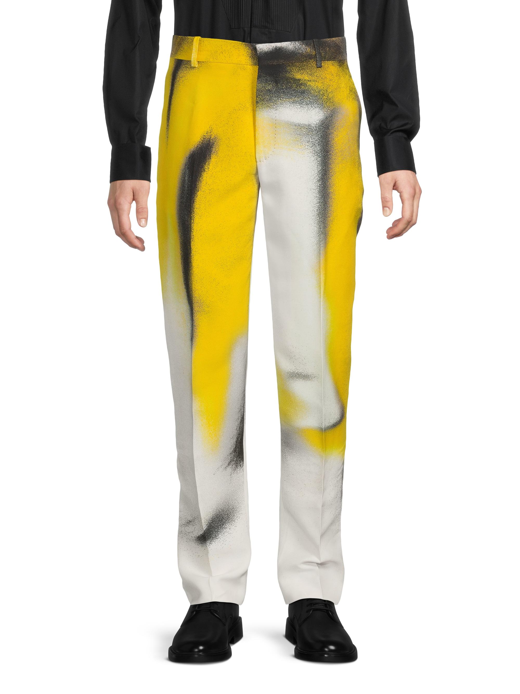 Click here for Mcqueen Mens Abstract Flat-Front Tapered Pants - I... prices