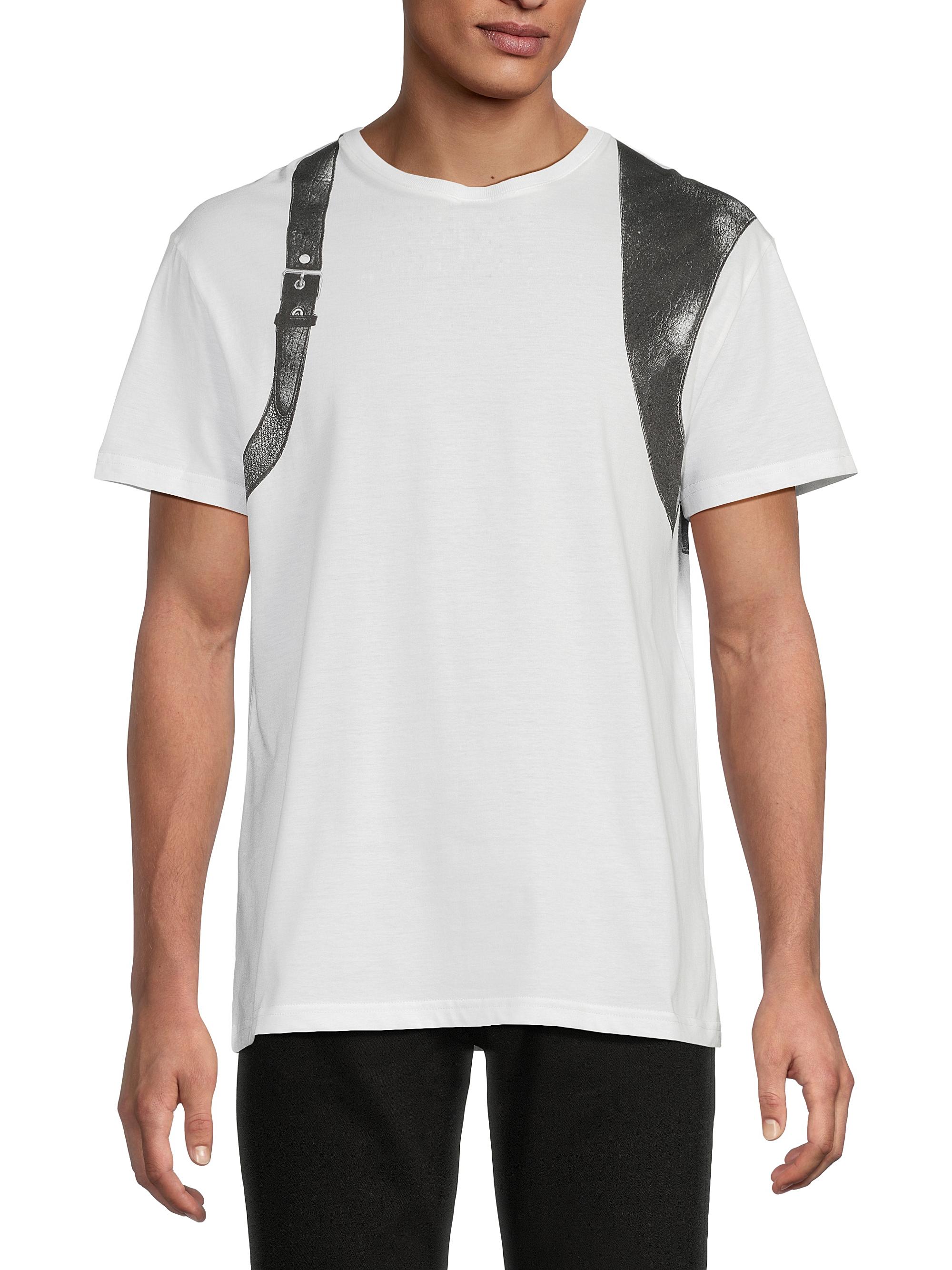 Click here for Mcqueen Mens Embossed Trim Cotton T-Shirt - White... prices