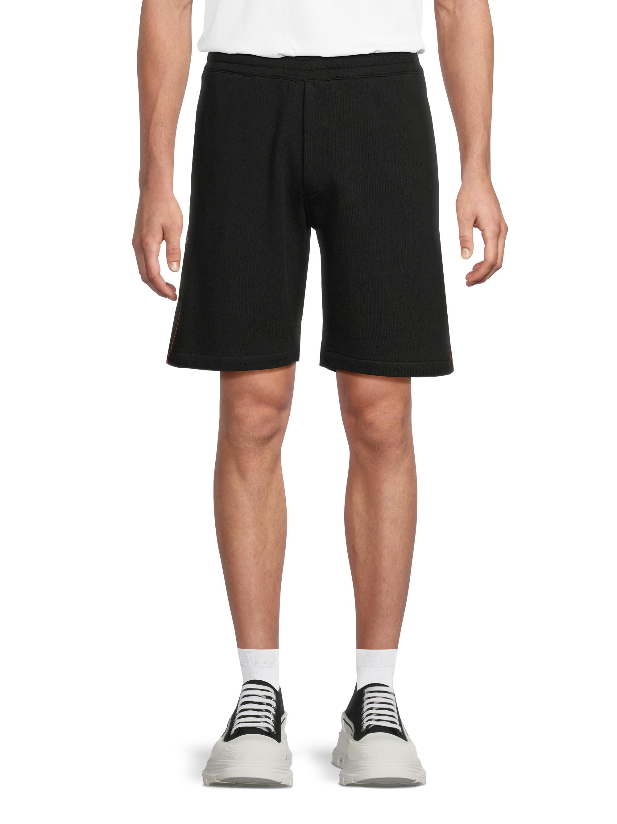 Click here for Mcqueen Mens Logo Tape Cotton Shorts - Black Mix -... prices