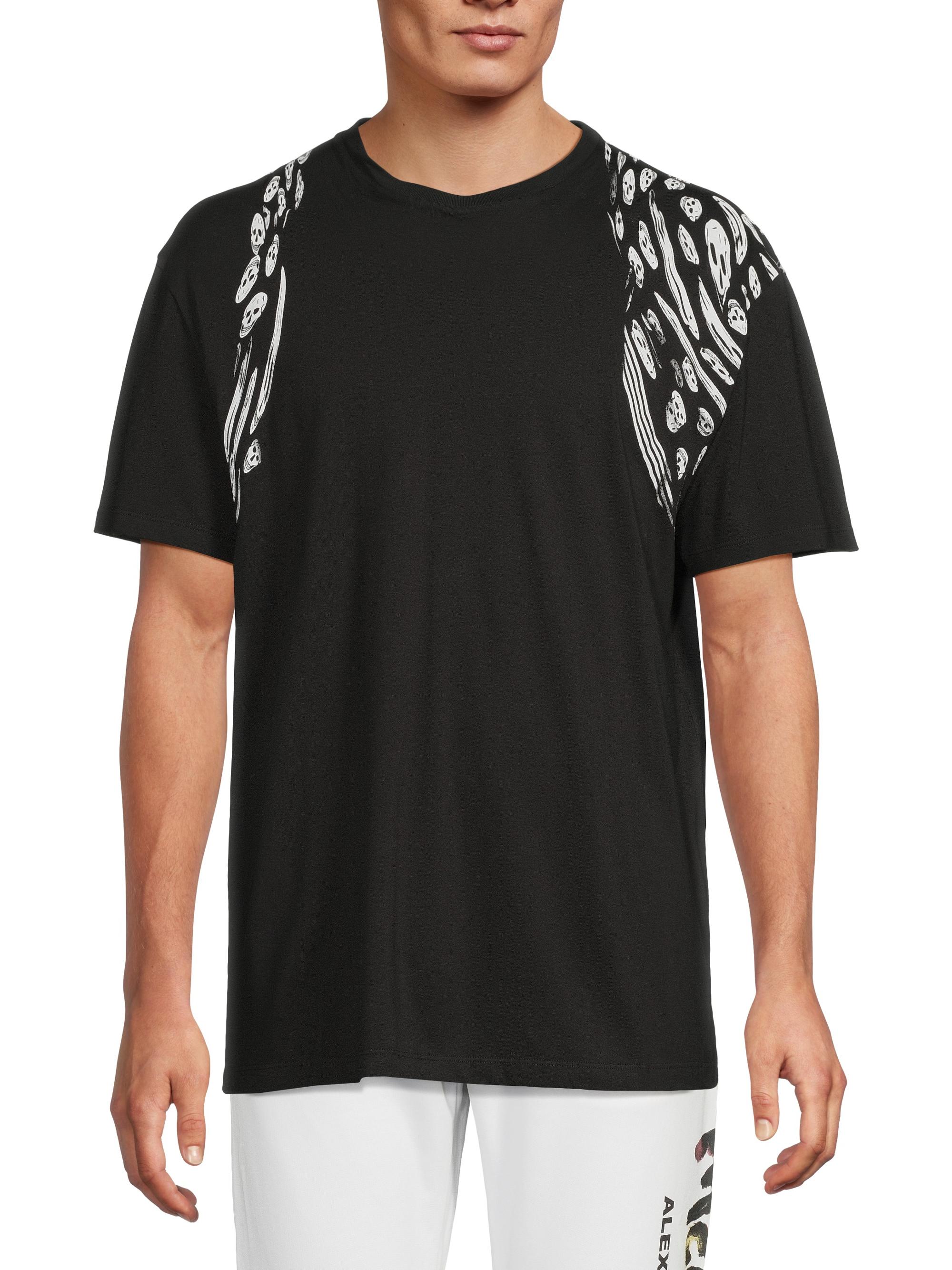 Click here for Mcqueen Mens Vortex Skull Cotton T-Shirt - Black W... prices