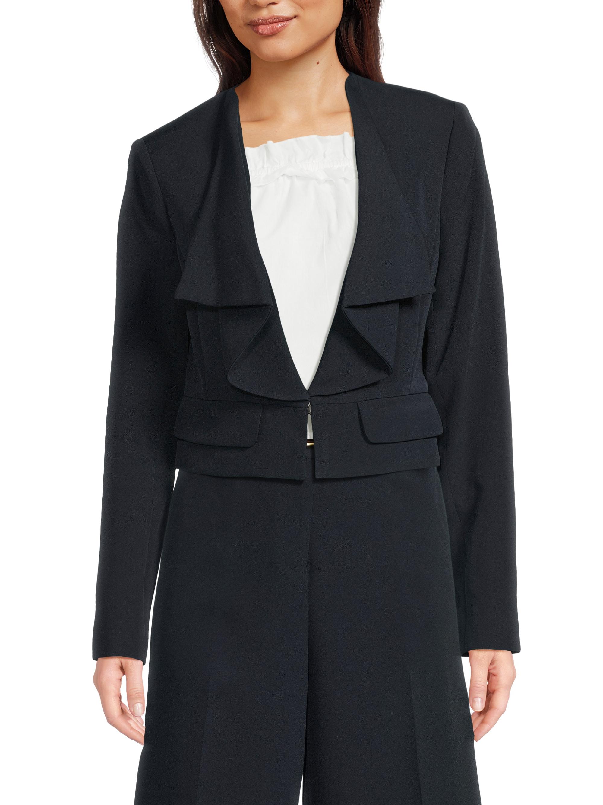 Click here for Bcbg Womens Draped Cropped Jacket - Deep Sea - Siz... prices