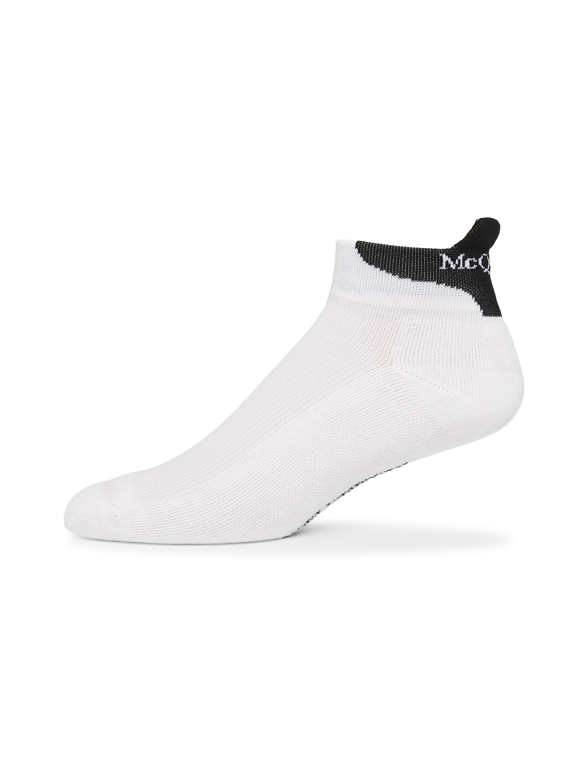 Click here for Mcqueen Mens Logo Ankle Socks - White Black prices