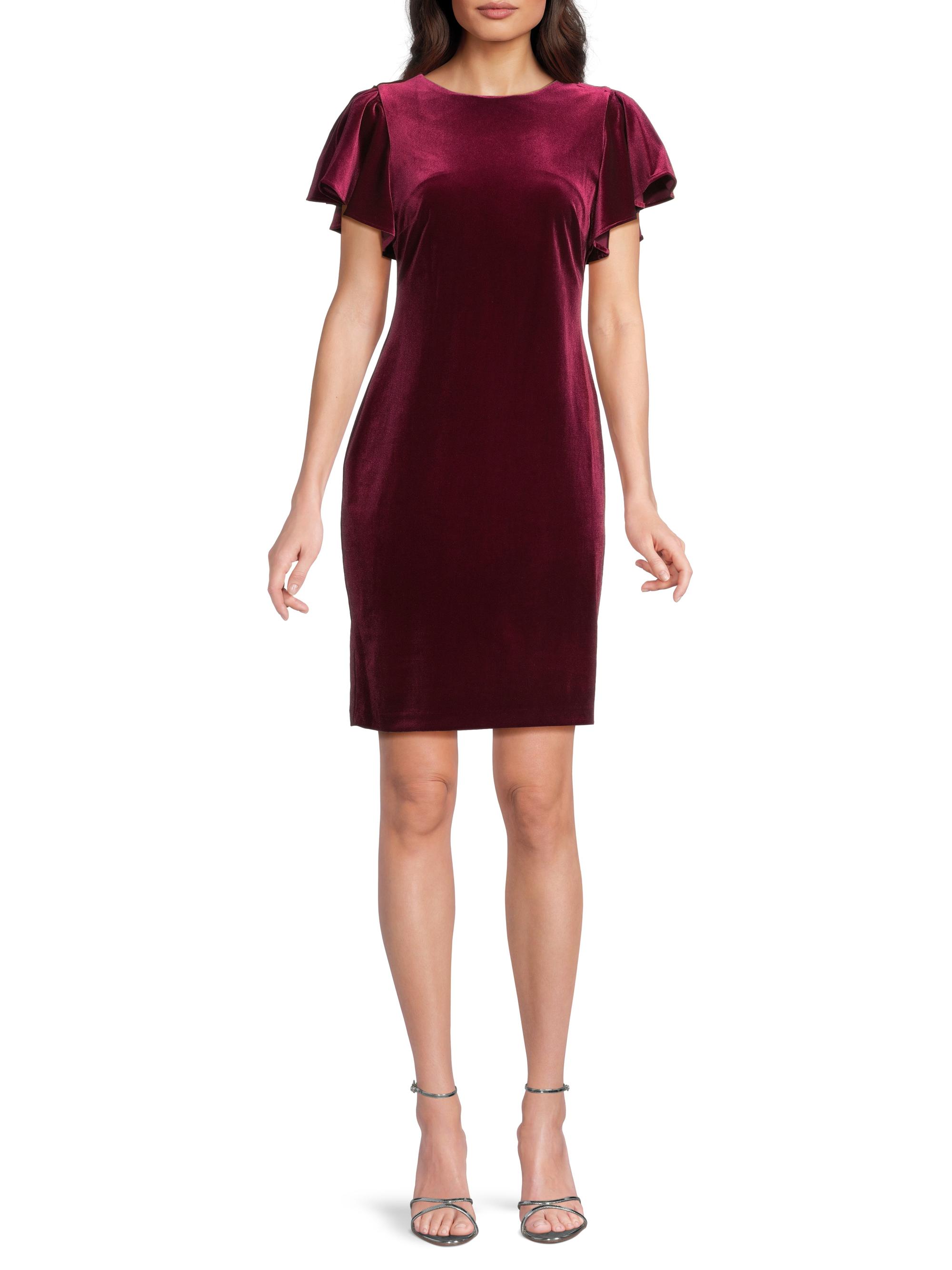 Click here for Tommy Hilfiger Womens Flutter-Sleeve Velvet Shift... prices