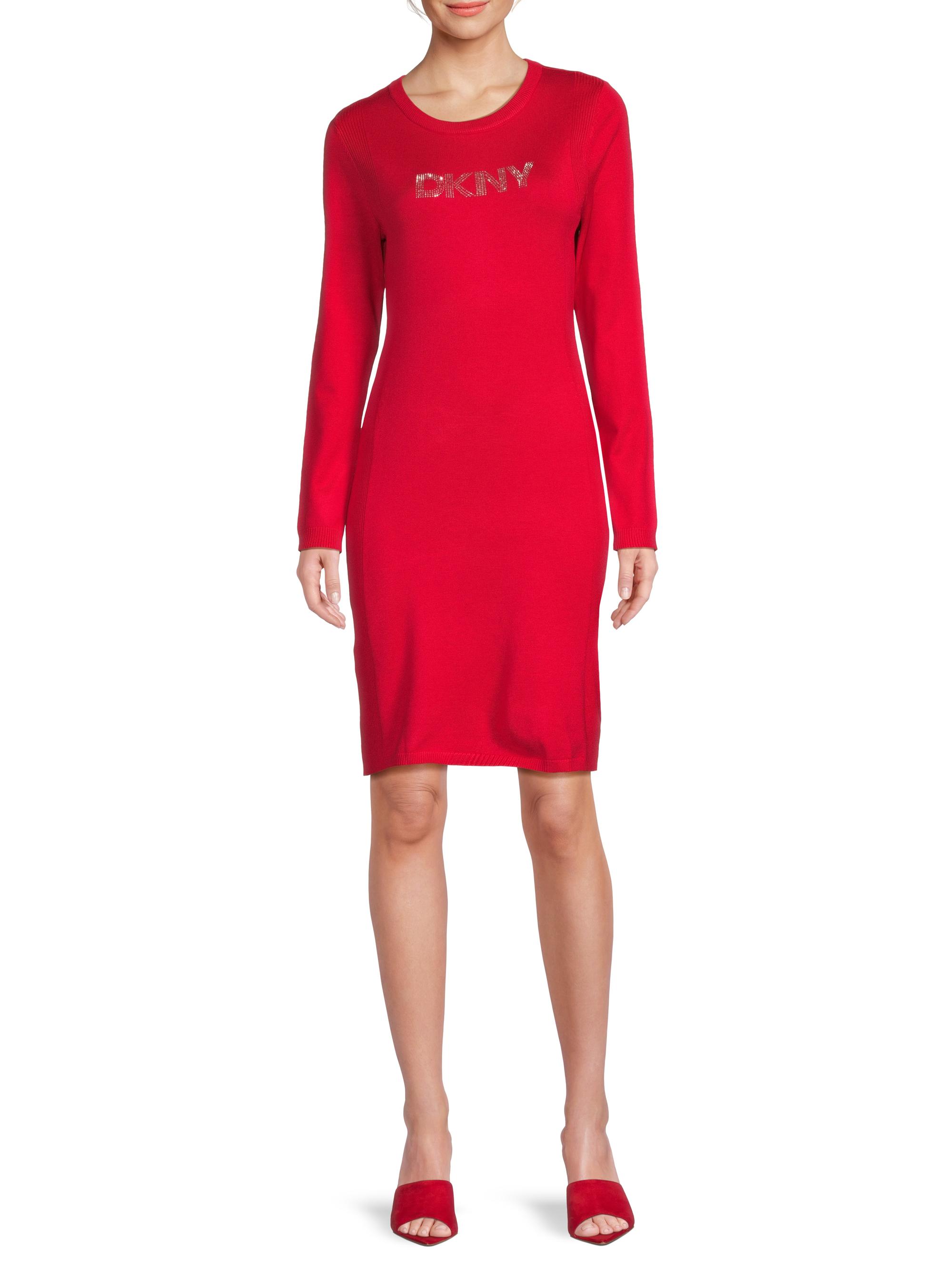Click here for Dkny Womens Embellished Logo Minidress - City Crim... prices