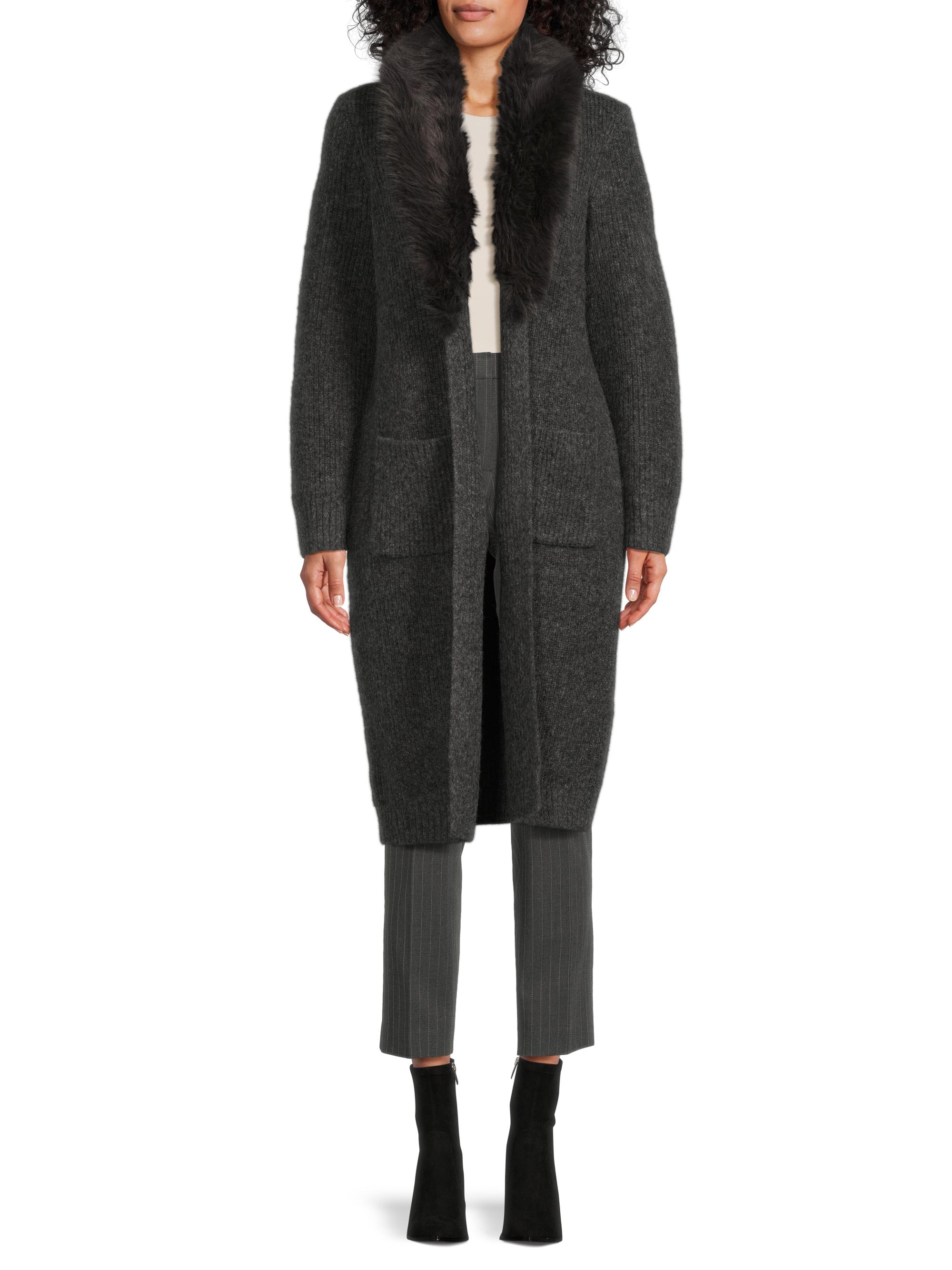 Click here for Saks Fifth Avenue Womens Faux-Fur Shawl Collar Lon... prices