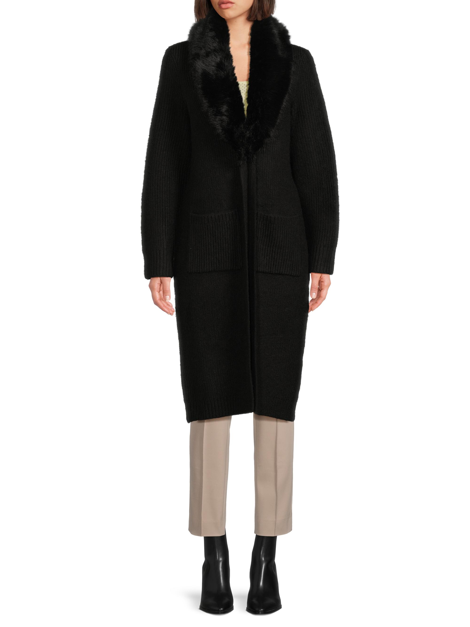 Click here for Saks Fifth Avenue Womens Faux-Fur Shawl Collar Lon... prices