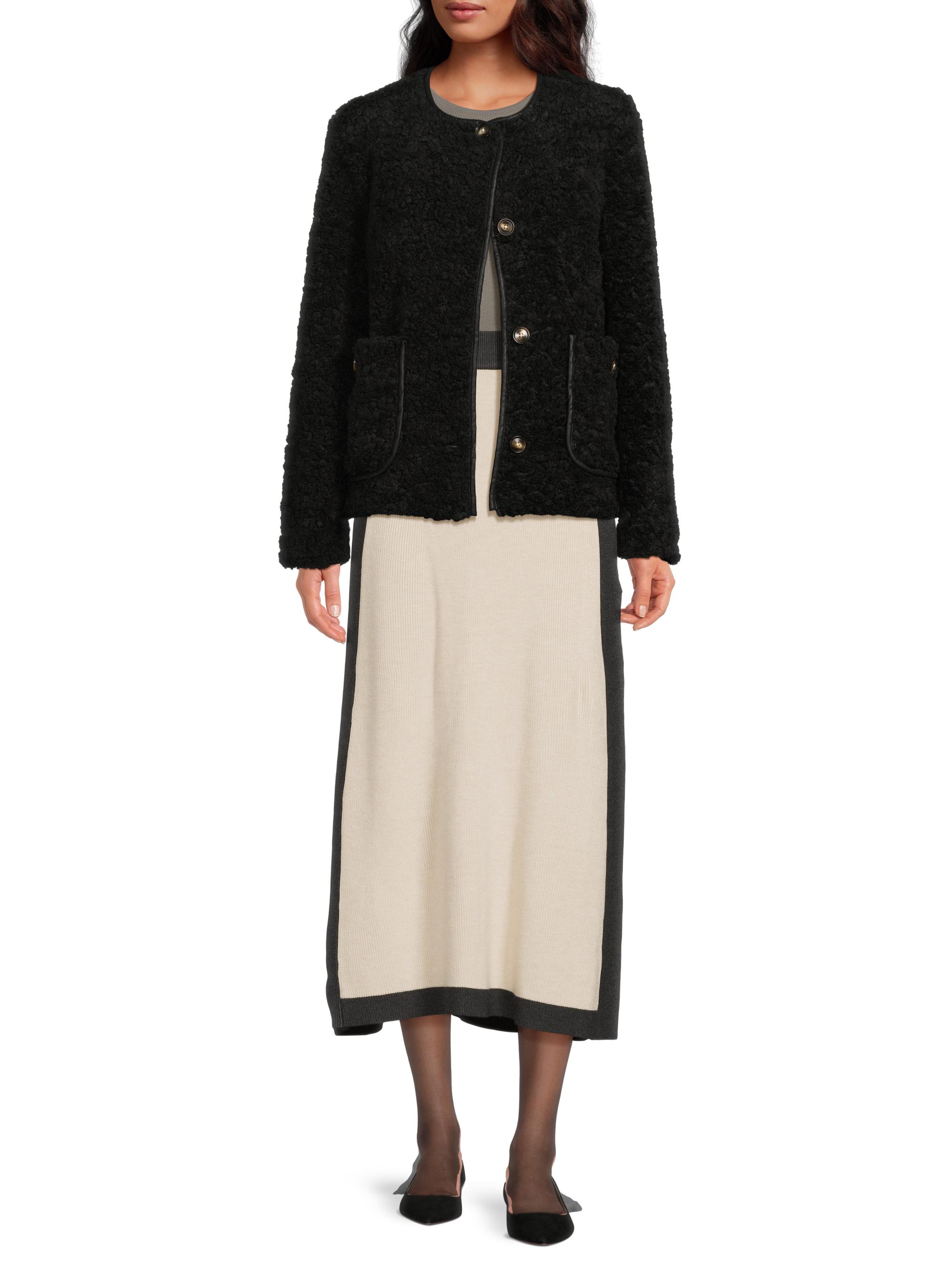 Click here for Saks Fifth Avenue Womens Faux-Shearling Contrast-T... prices