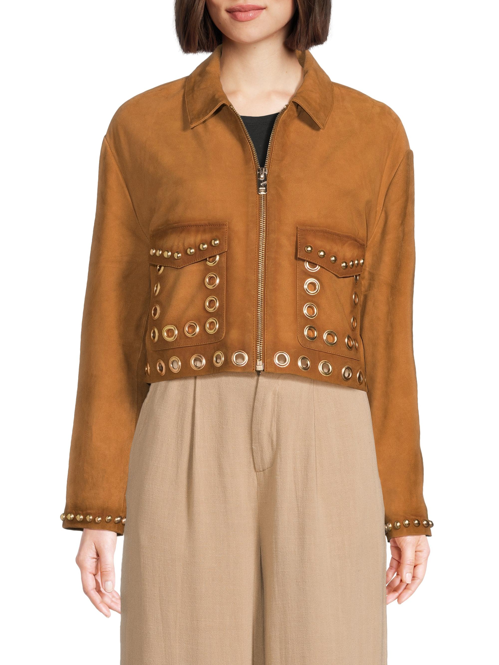 Click here for Walter Baker Womens Jolene Grommet-Trim Leather Ja... prices