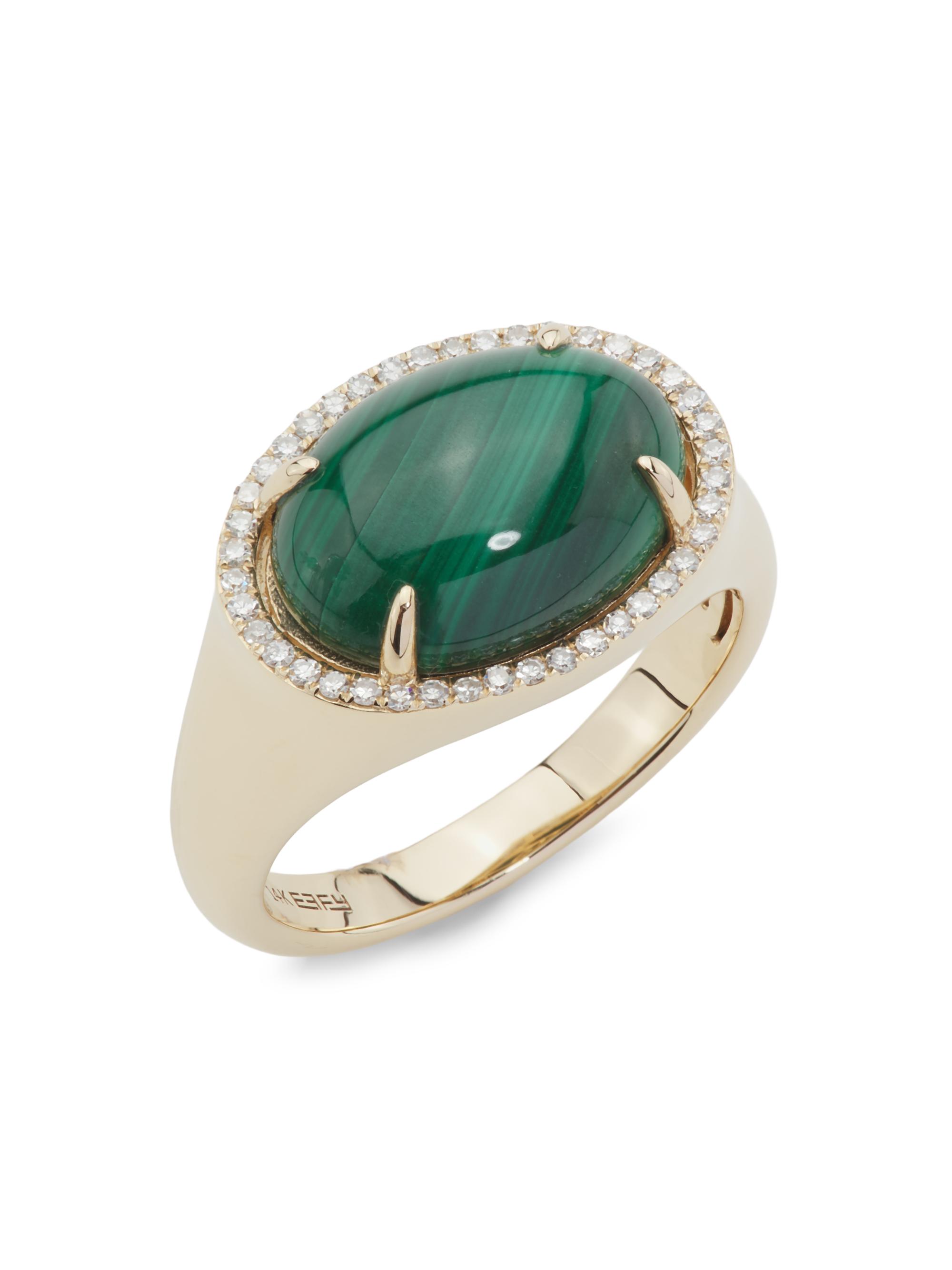 Click here for Effy Womens 14K Yellow Gold  Malachite & 0.16 TCW... prices
