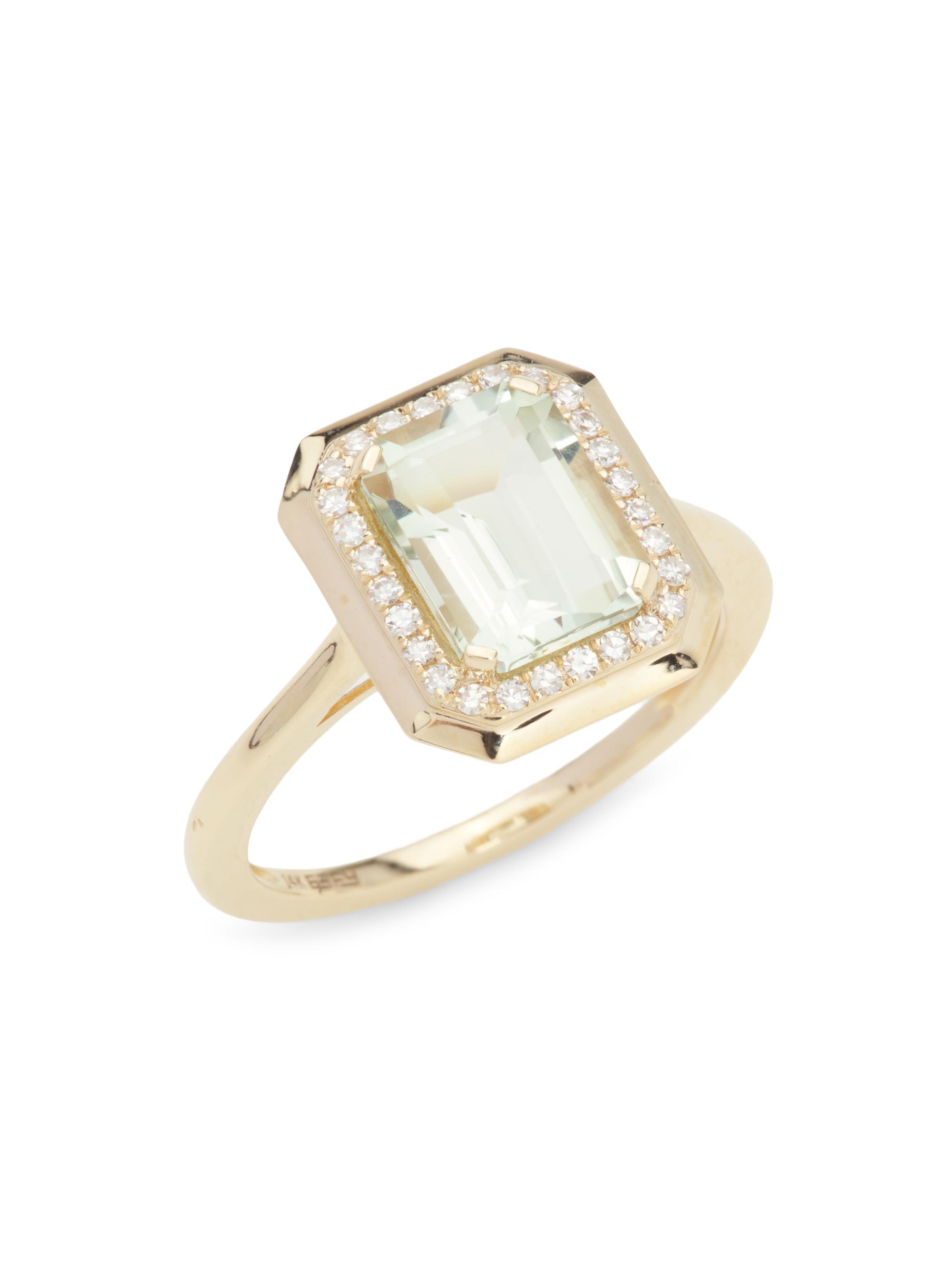 Click here for Effy Womens 14K Yellow Gold  2.10 TCW Green Amethy... prices