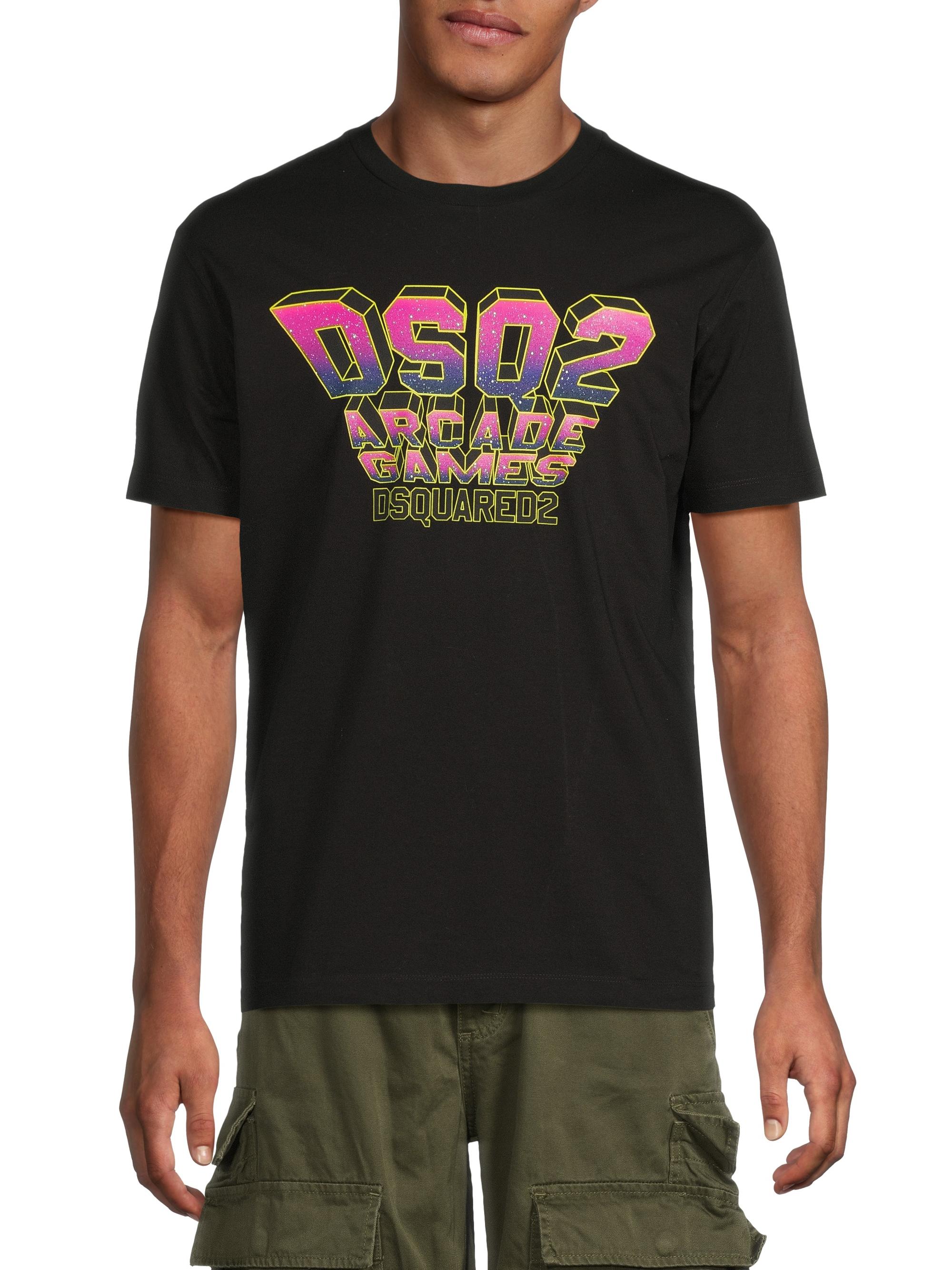 Click here for Dsquared2 Mens Arcade Games Graphic Cotton T-Shirt... prices