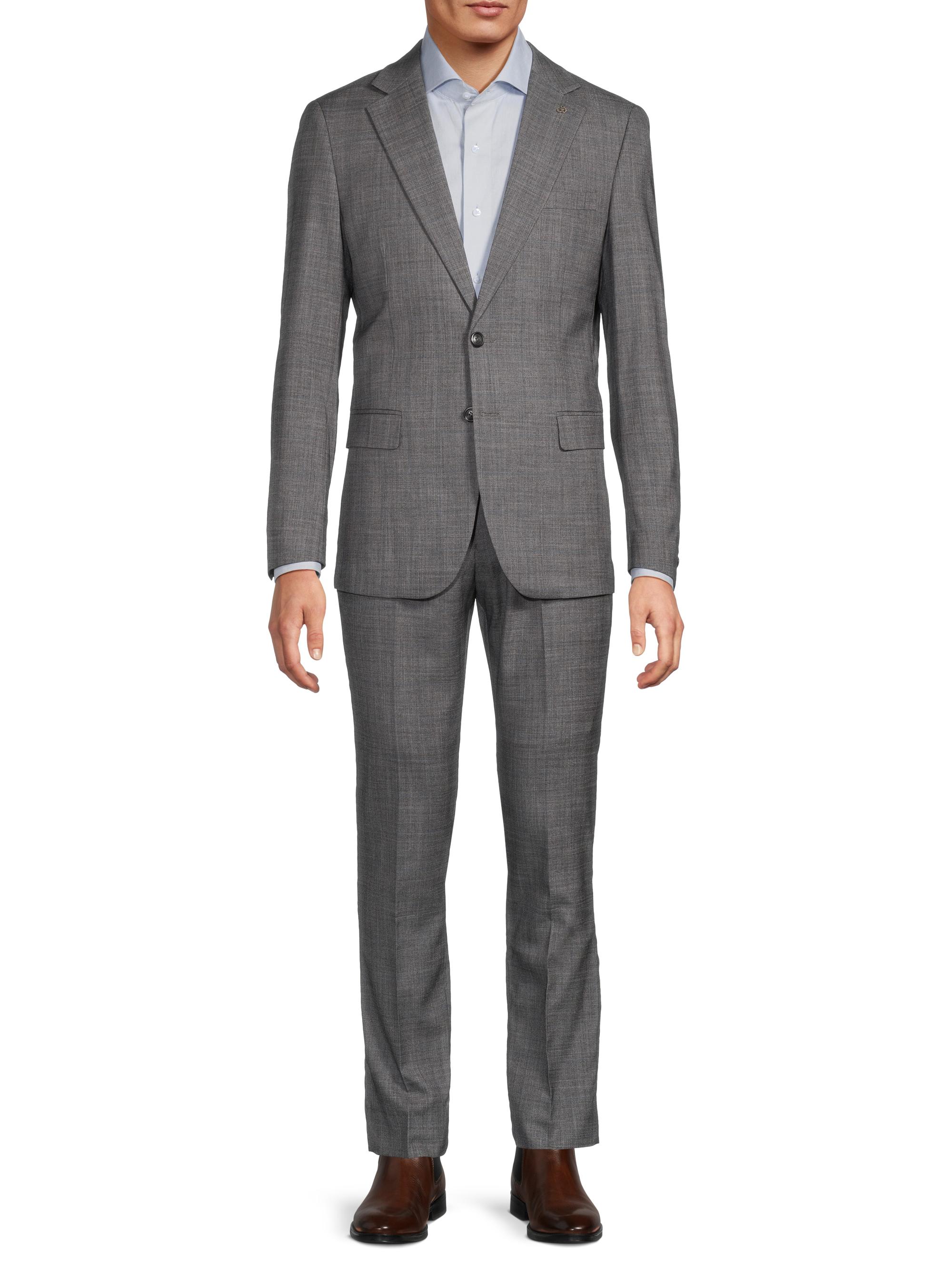 Click here for Scotch & Soda Mens Plaid Modern-Fit Suit - Grey -... prices