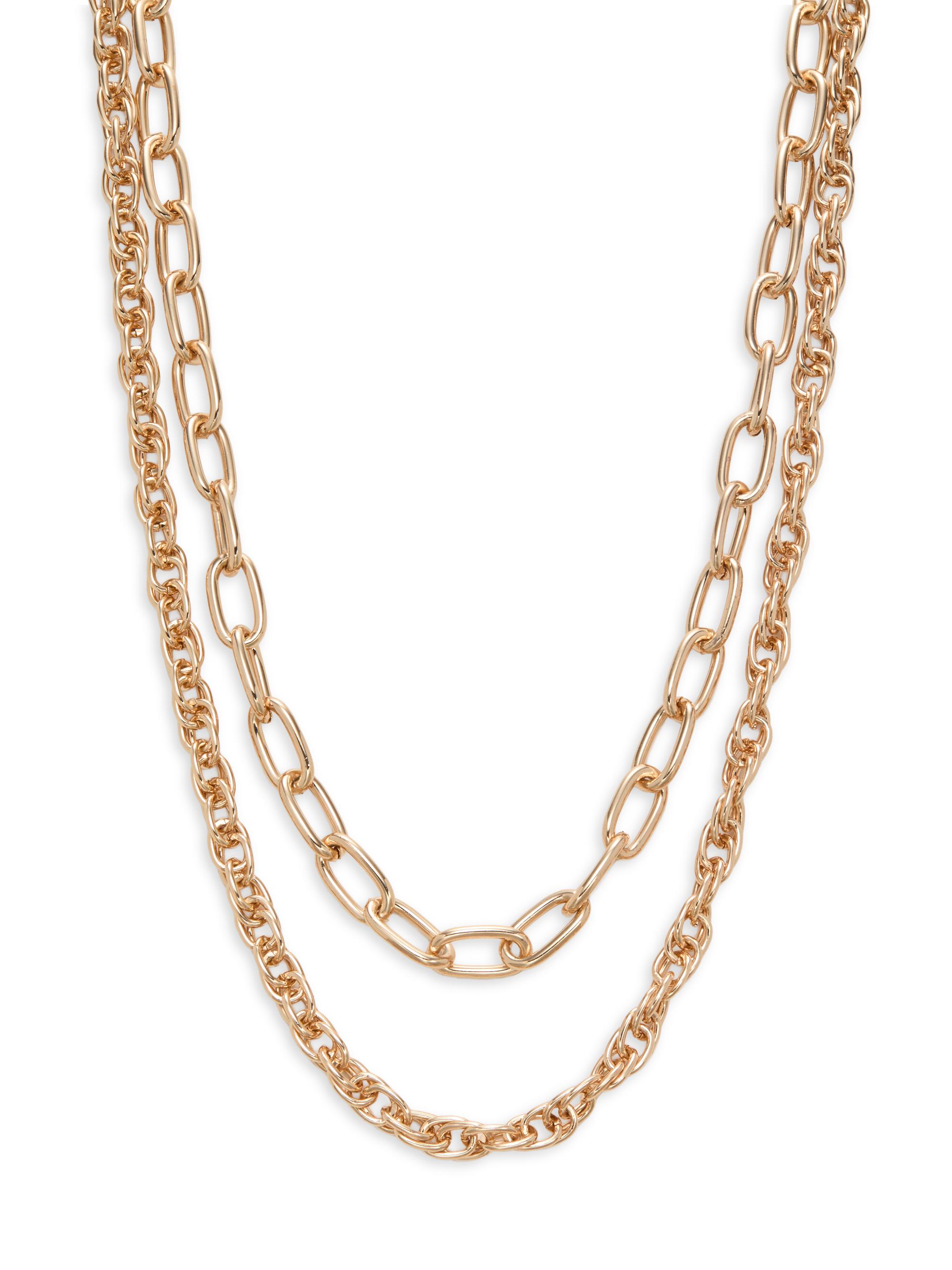 Click here for Area Stars Womens Goldtone Double-Link Layered Nec... prices