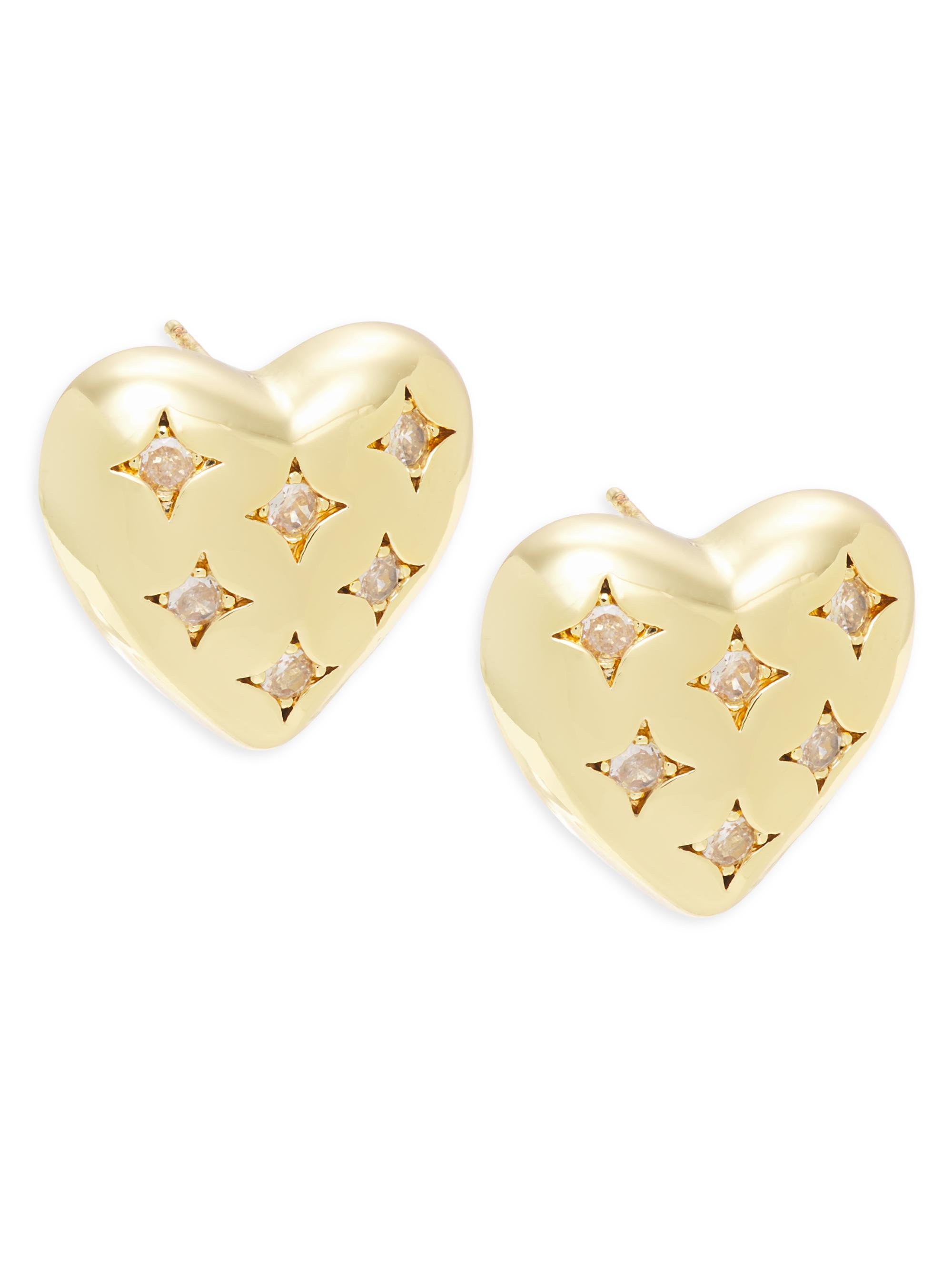 Click here for Area Stars Womens 14K Yellow Gold-Dipped Puffy Hea... prices