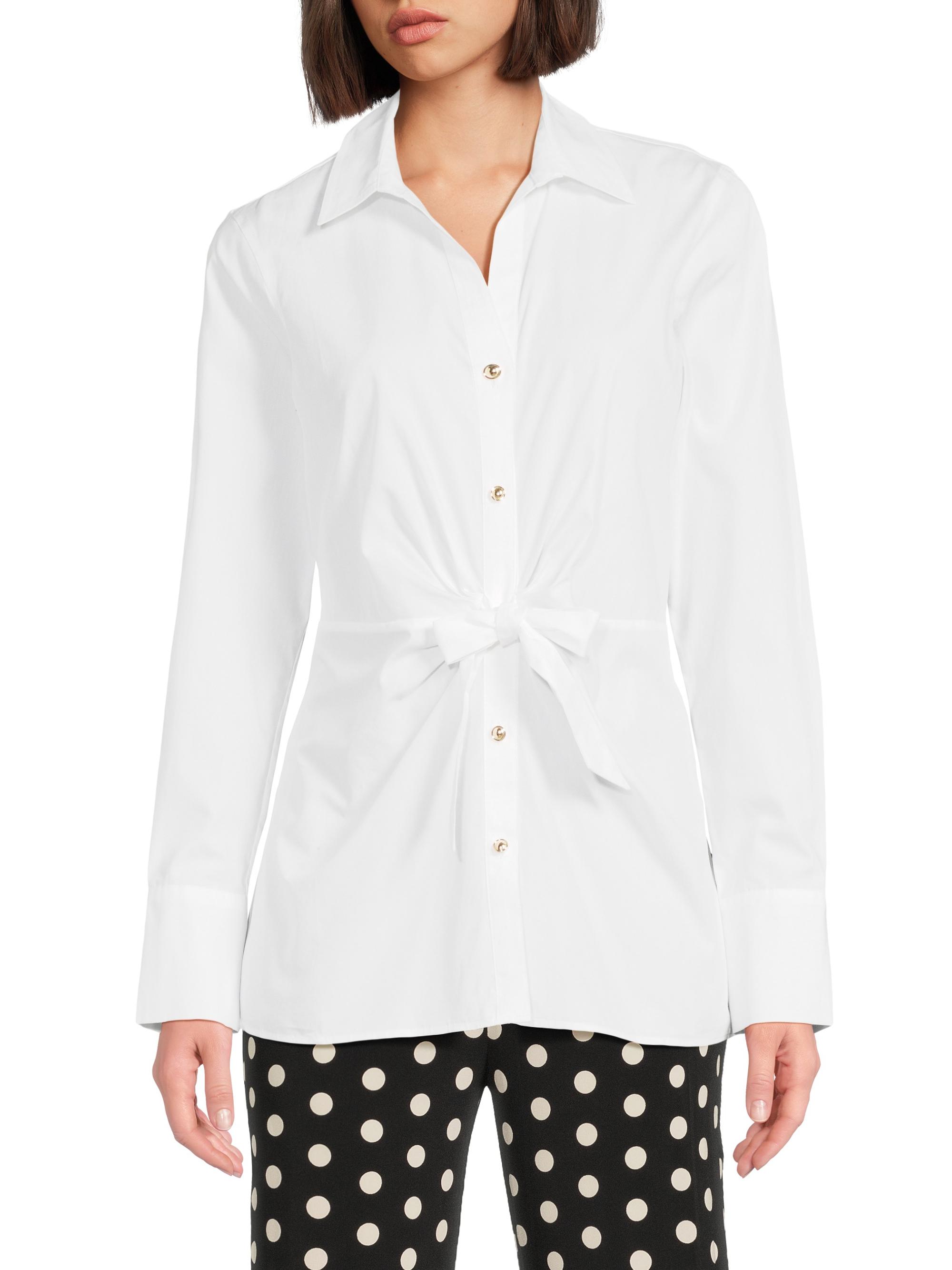 Click here for Halston Womens Long Sleeves Poplin Shirt - White prices