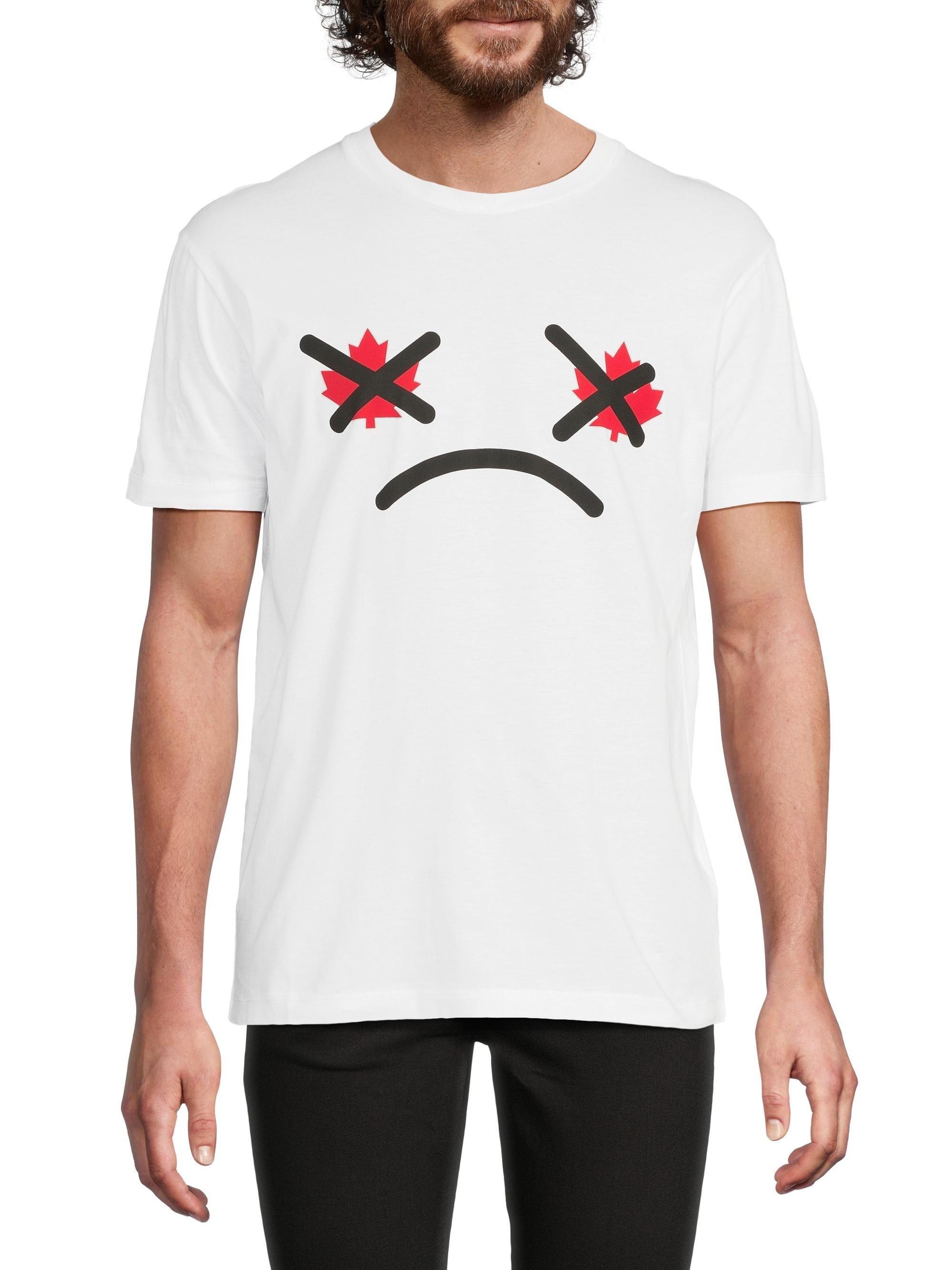 Click here for Dsquared2 Mens Sad Face Graphic Cotton T-Shirt - W... prices